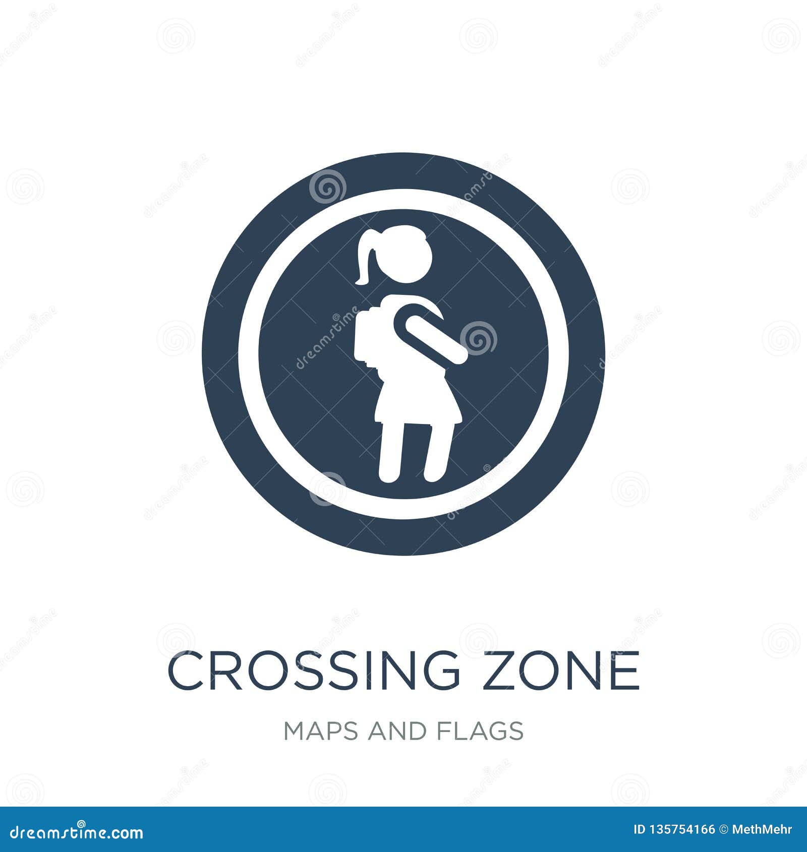 Crossing Zone Icon in Trendy Design Style. Crossing Zone Icon Isolated ...