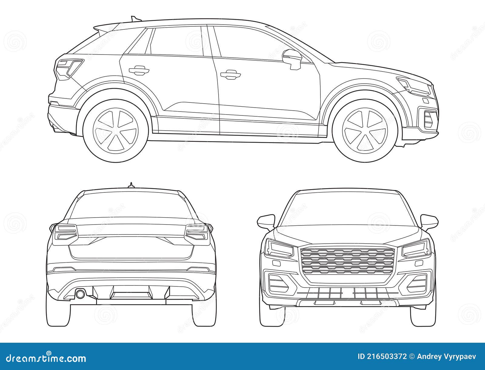Outline Drawing of the Crossover Stock Illustration - Illustration of ...
