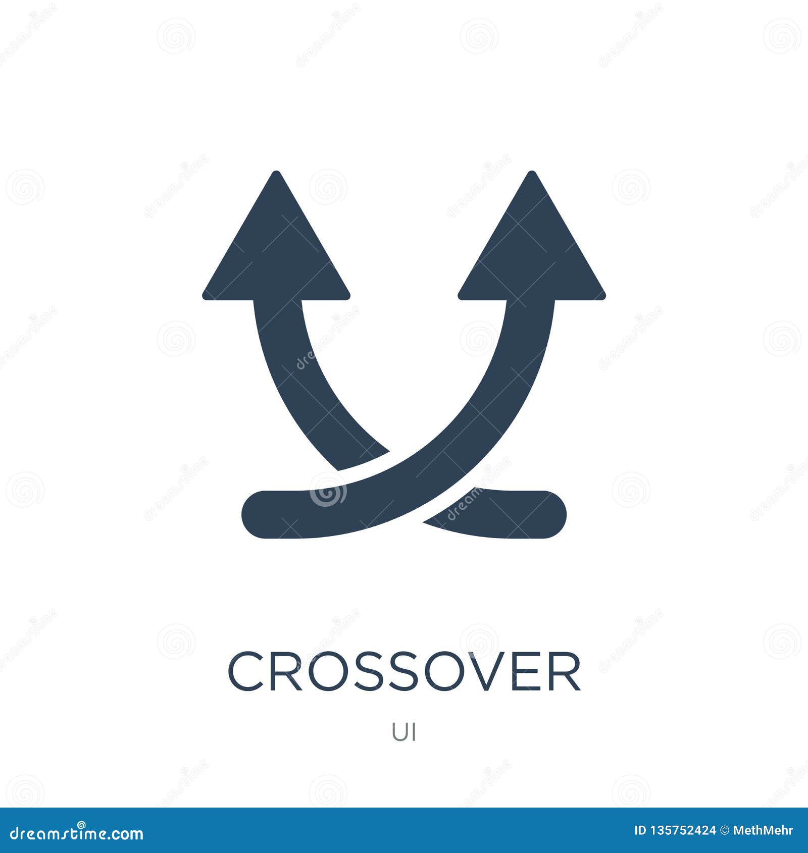 Crossover Icon In Trendy Design Style Crossover Icon Isolated On White