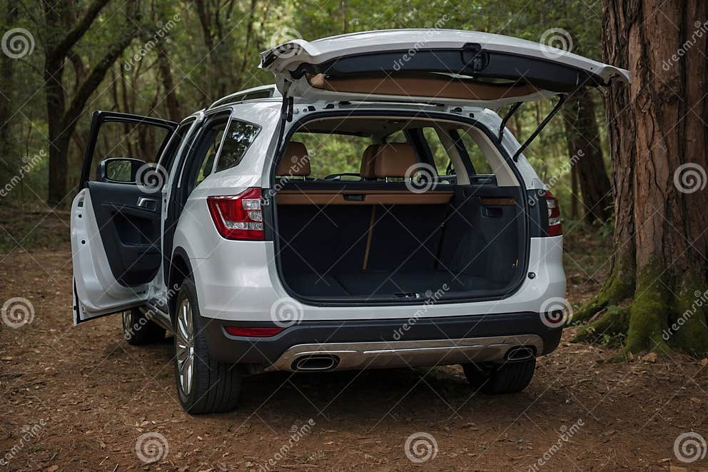 The Crossover with the Rear Hatch Open, Showing the Cargo Space and ...