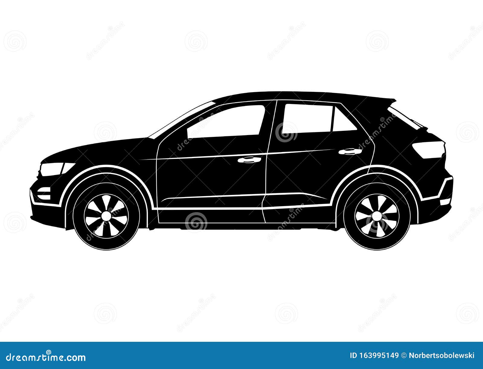 Crossover silhouette. stock vector. Illustration of automobile - 163995149