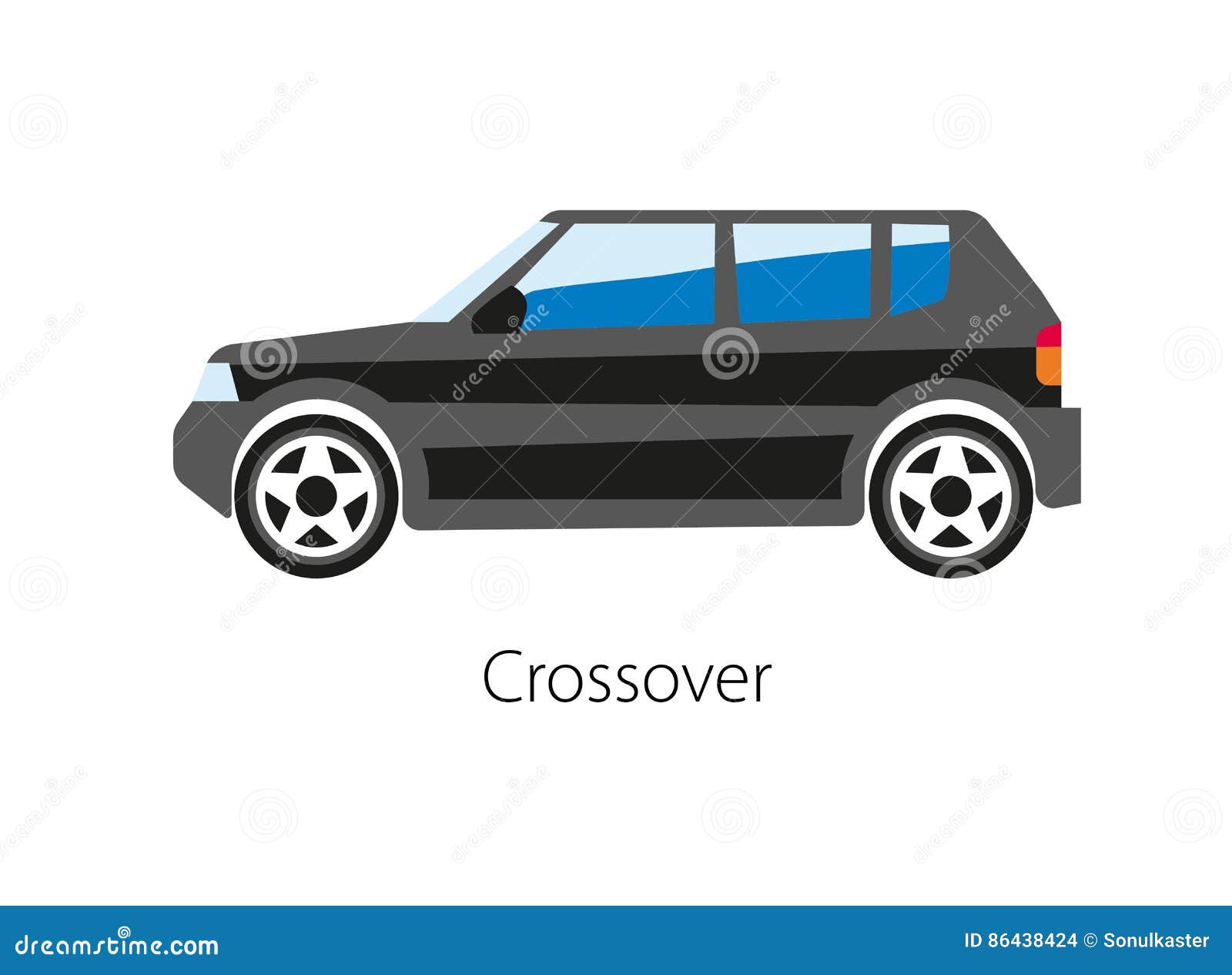 Crossover Utility Vehicle CUV Vector Illustration of Black Car Model ...