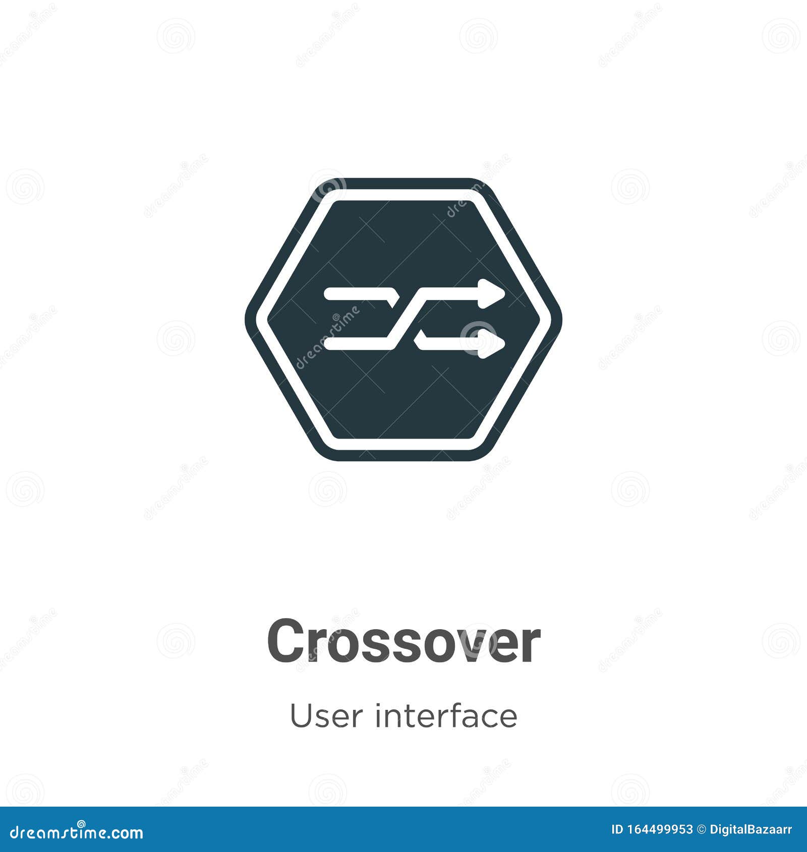 Crossover Vector Black Illustration Isolated On White Background. Hand ...