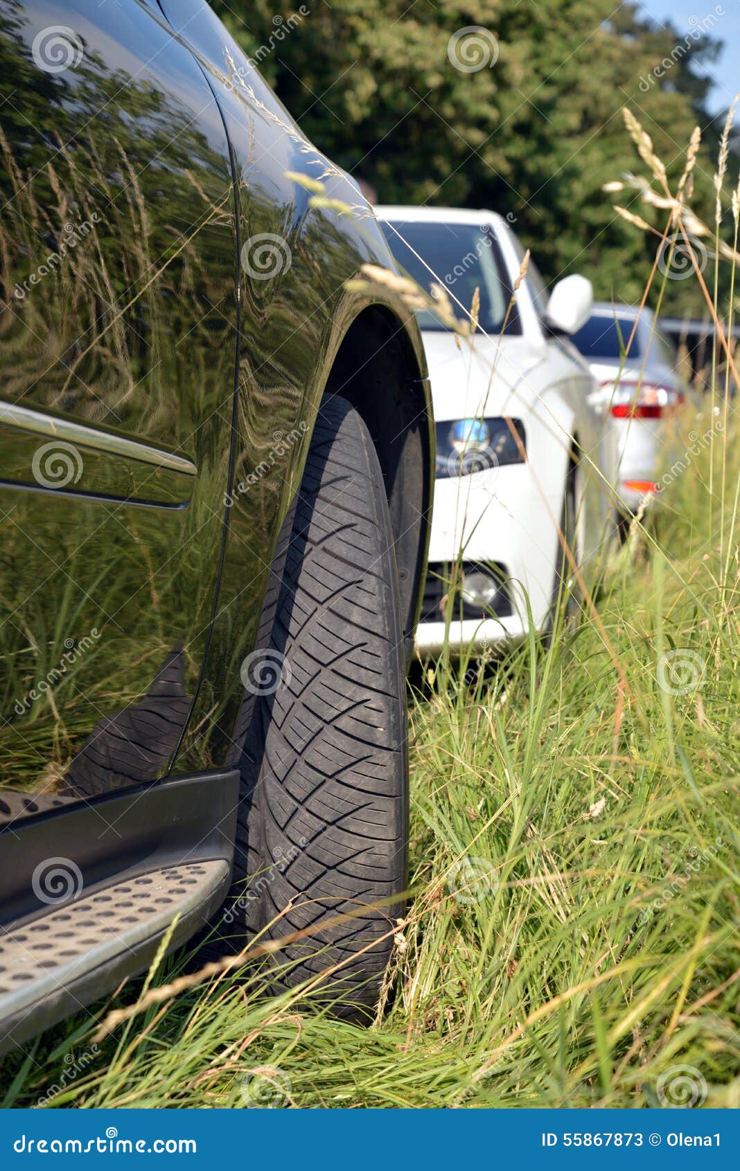 Crossover Vehicle Turns from Wayside (vertical Shape) Stock Image ...