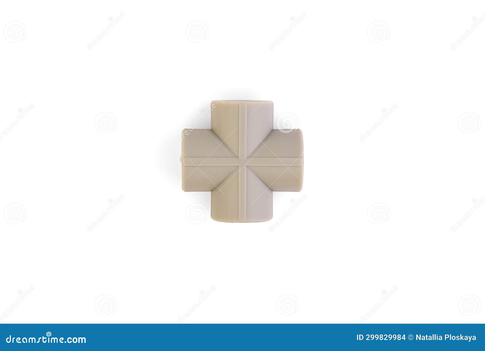 Crosspiece Fitting for PVC Pipes on White Background. Stock Photo ...