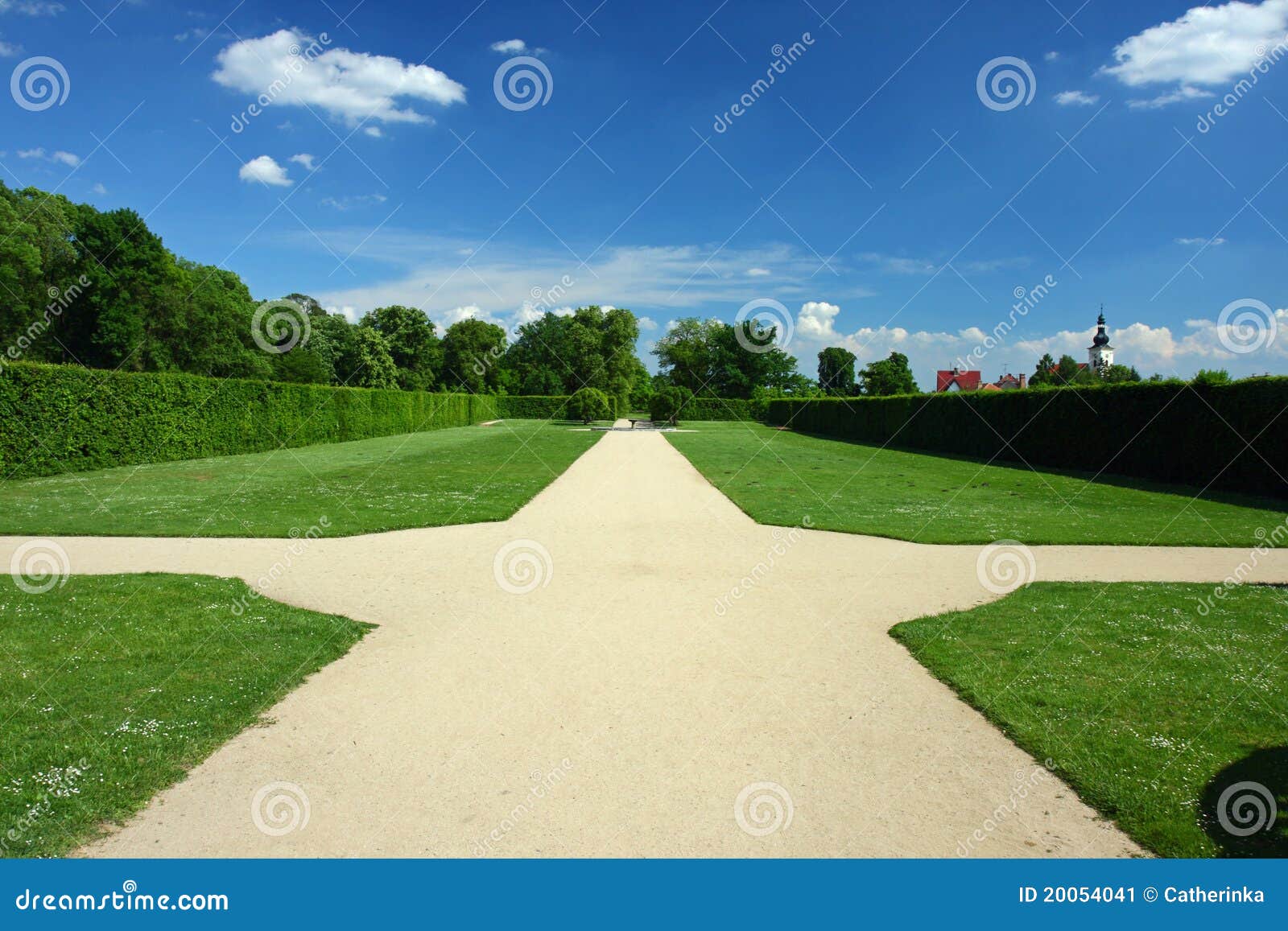 Crossroad stock image. Image of nature, french, garden - 20054041
