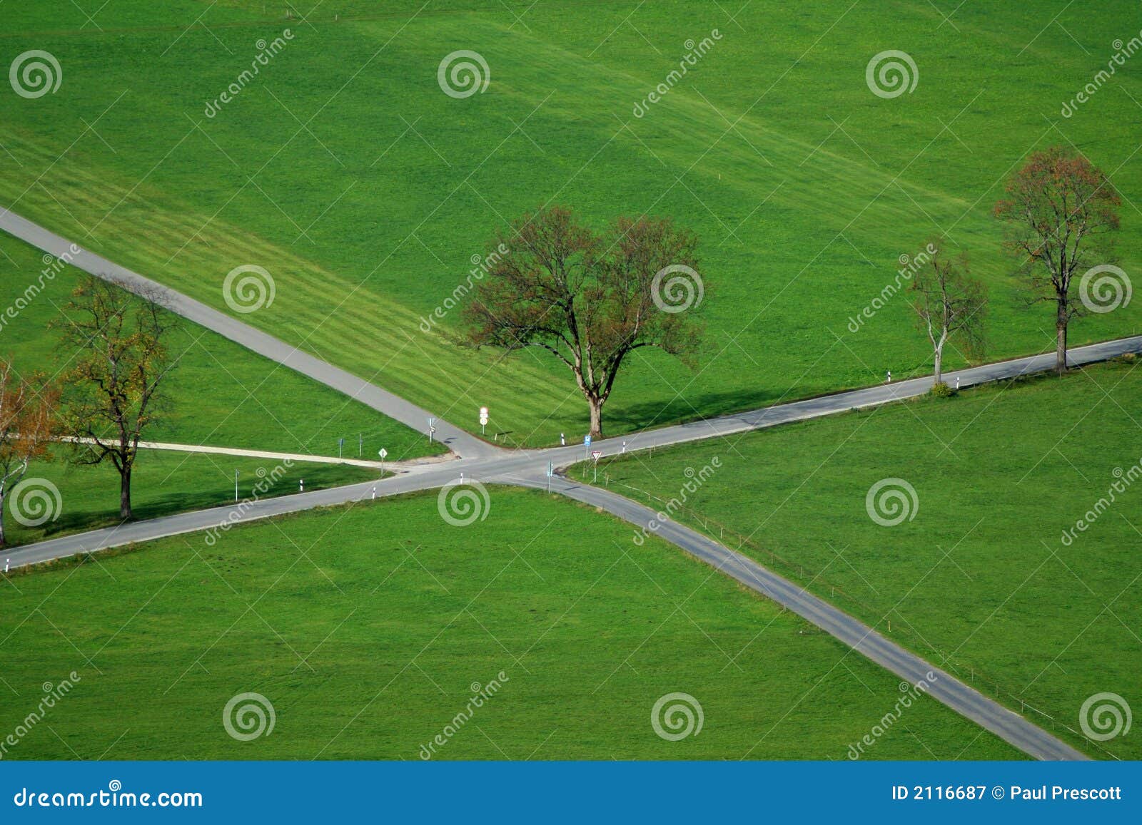 Crossroad stock image. Image of lawn, street, exterior - 2116687