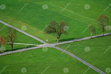 Crossroad stock image. Image of lawn, street, exterior - 2116687