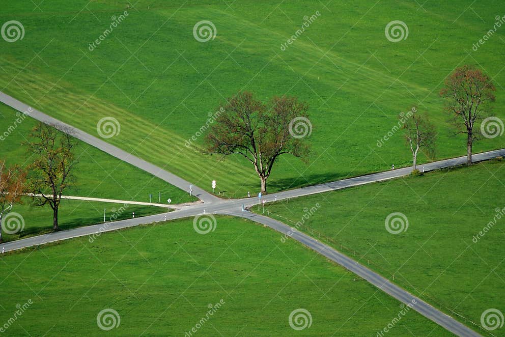 Crossroad stock image. Image of lawn, street, exterior - 2116687