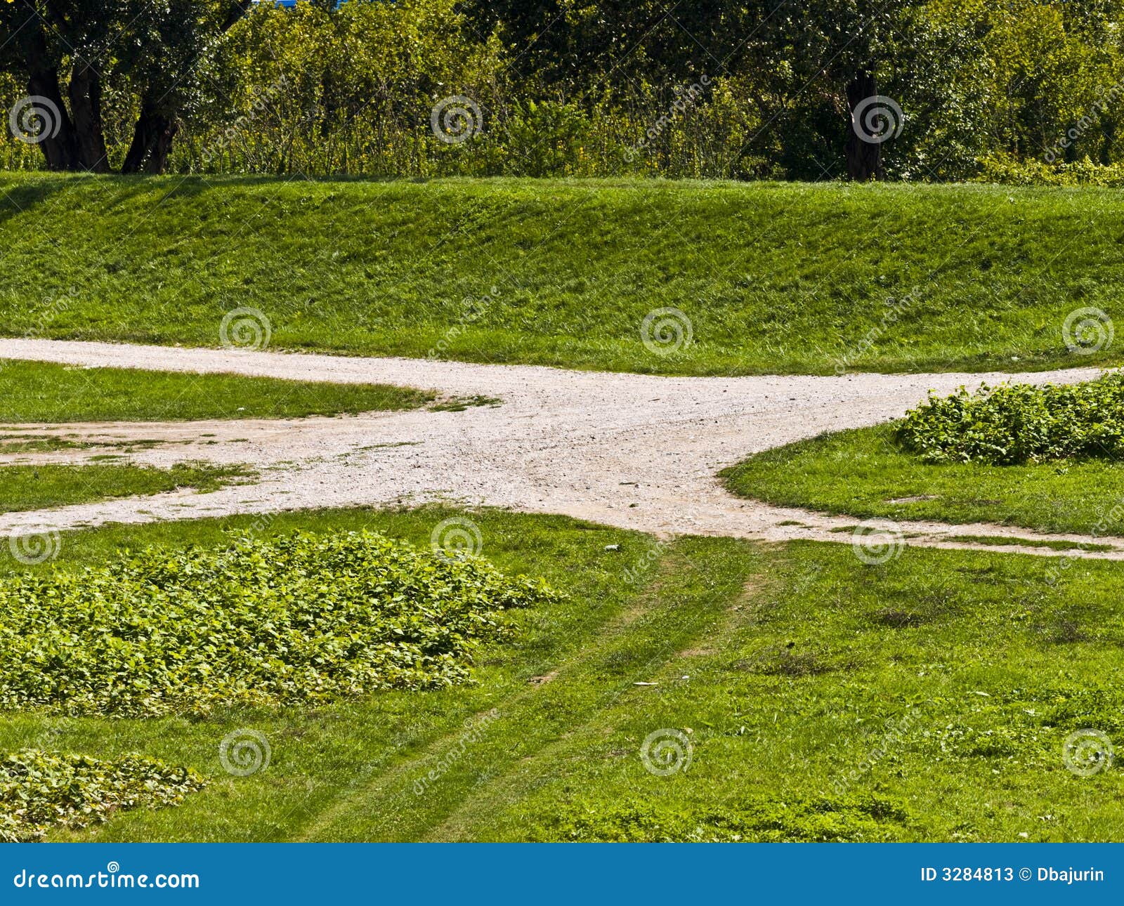 Crossroad stock image. Image of brown, path, grass, roads - 3284813