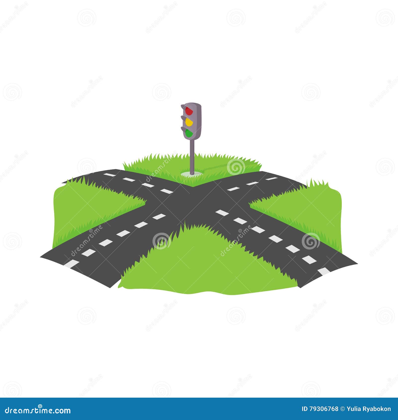 Crossroad Icon In Comic Style. Road Direction Navigation Cartoon Vector ...