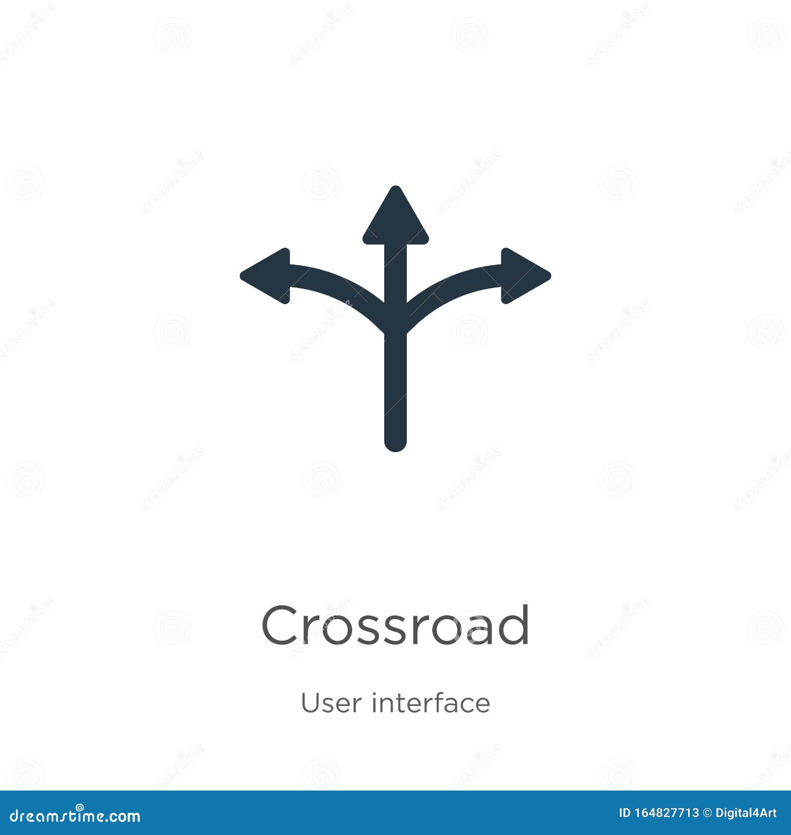 Crossroad Icon Vector. Trendy Flat Crossroad Icon from User Interface Collection Isolated on ...
