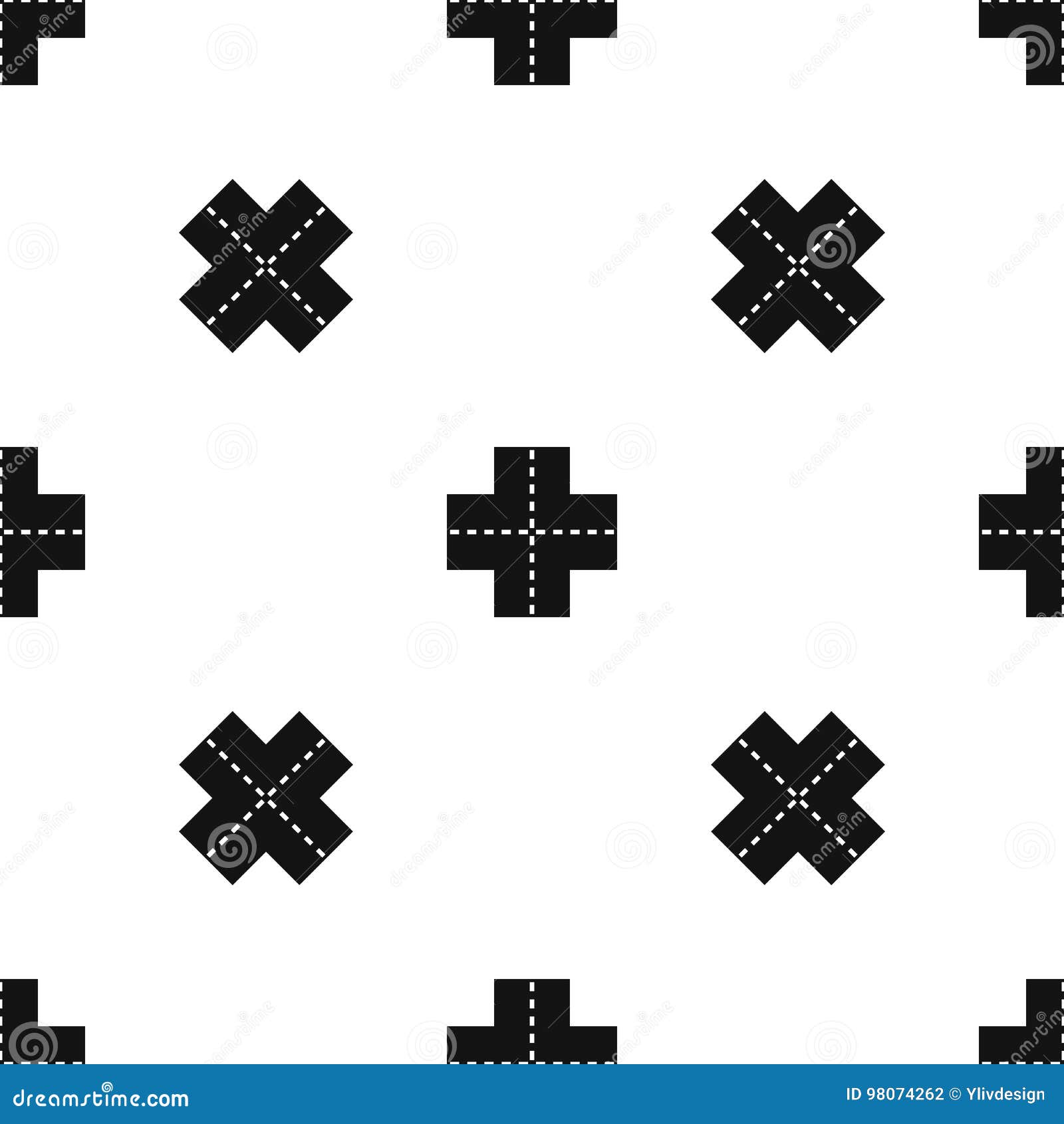 Crossroad Pattern Seamless Black Stock Vector - Illustration of ...
