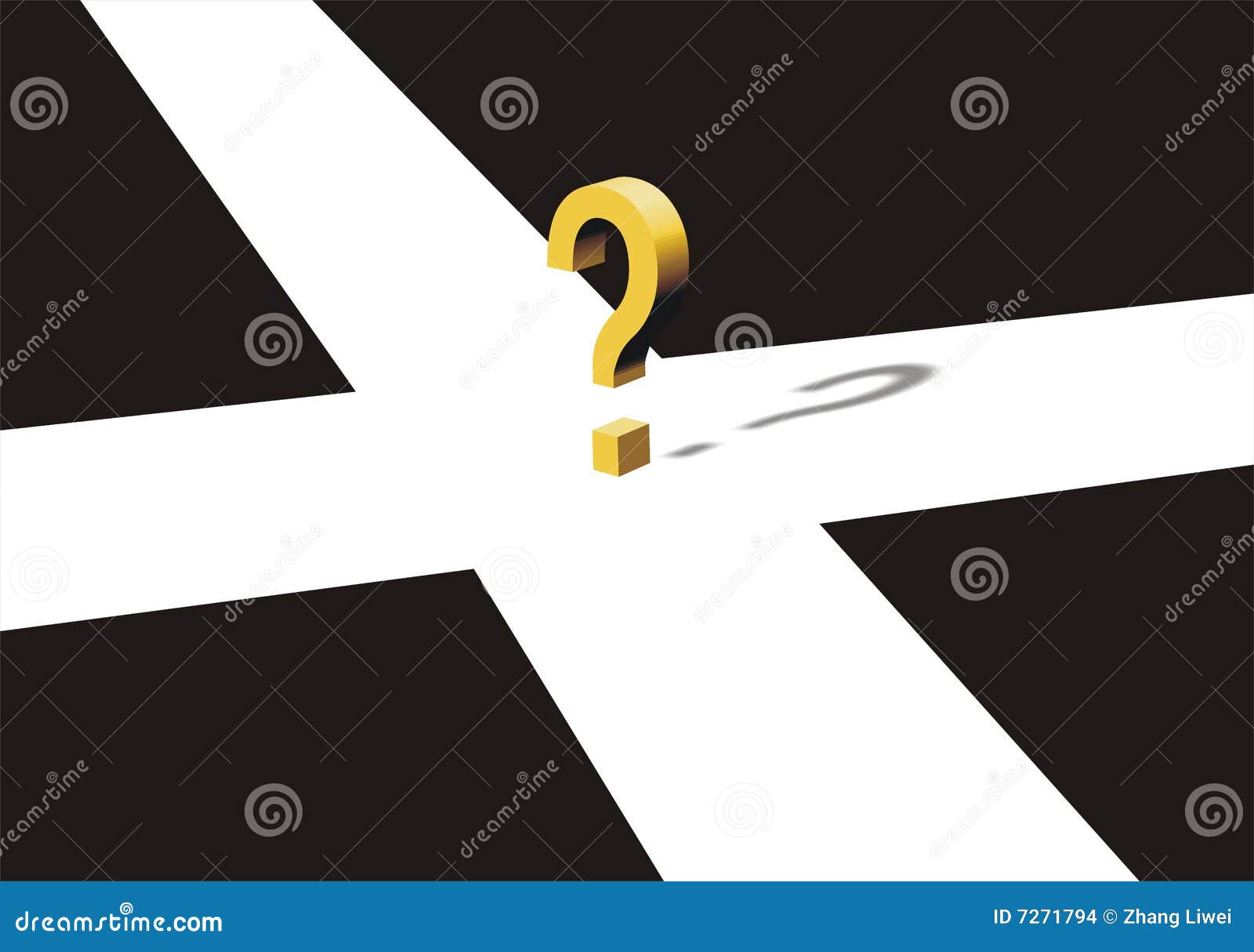 Crossroad with Question Mark Stock Vector - Illustration of mark ...