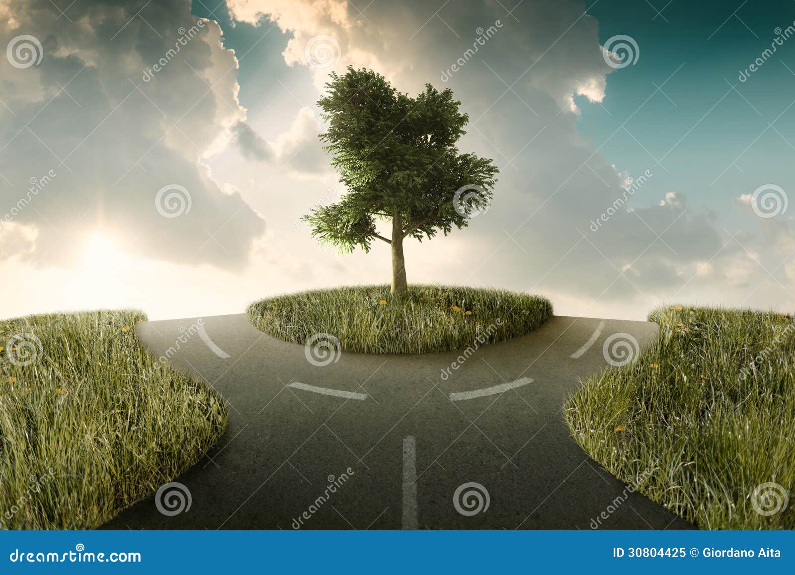 Crossroad stock image. Image of possibility, grass, right - 30804425