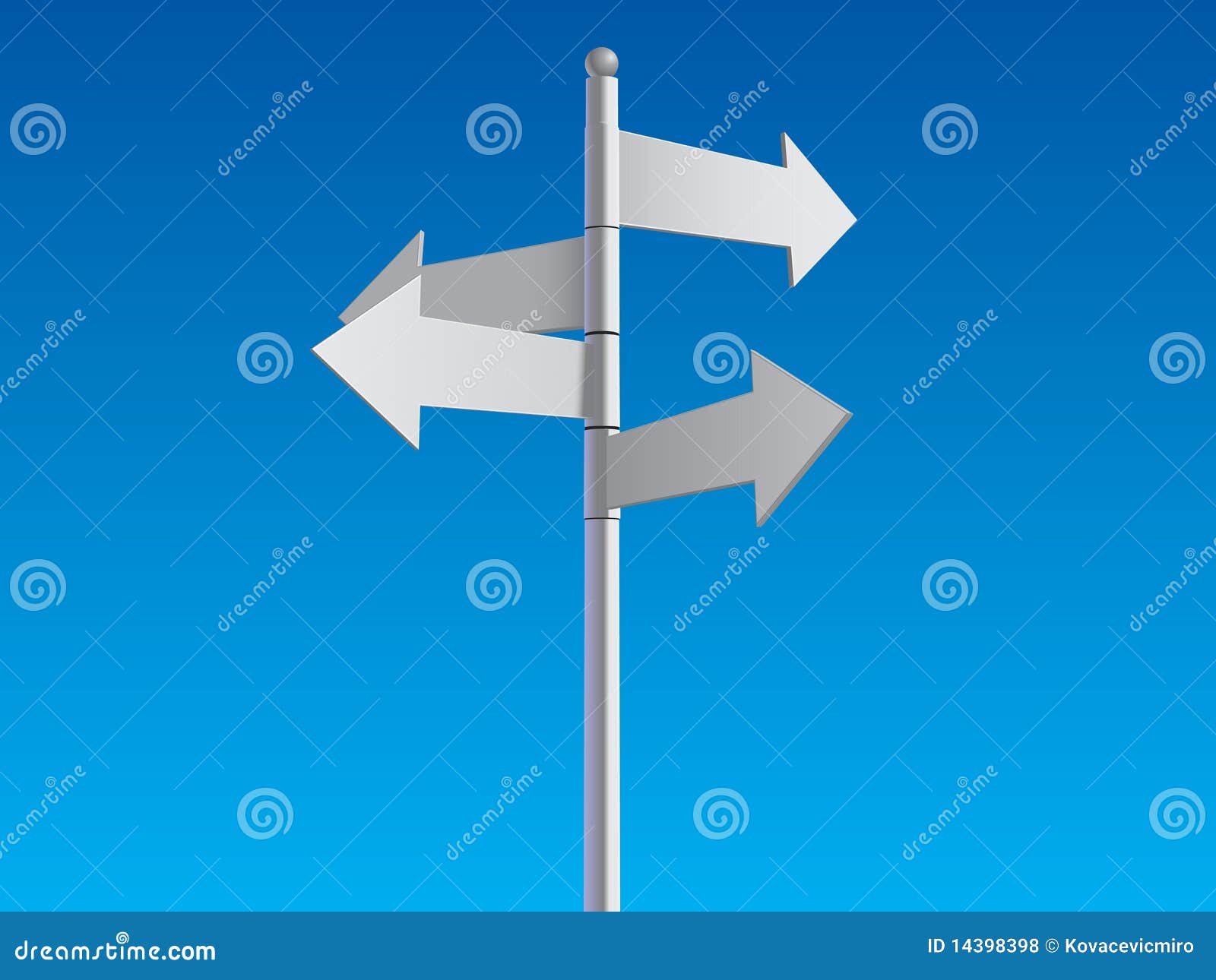Crossroad sign stock illustration. Illustration of silver - 14398398