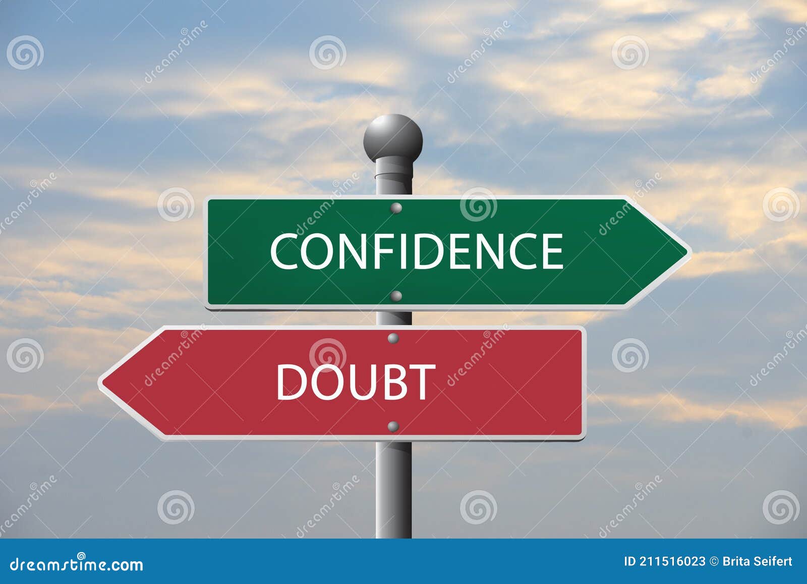 Crossroad Sign - Road Split in Two Different Ways As Arrows. Choosing ...