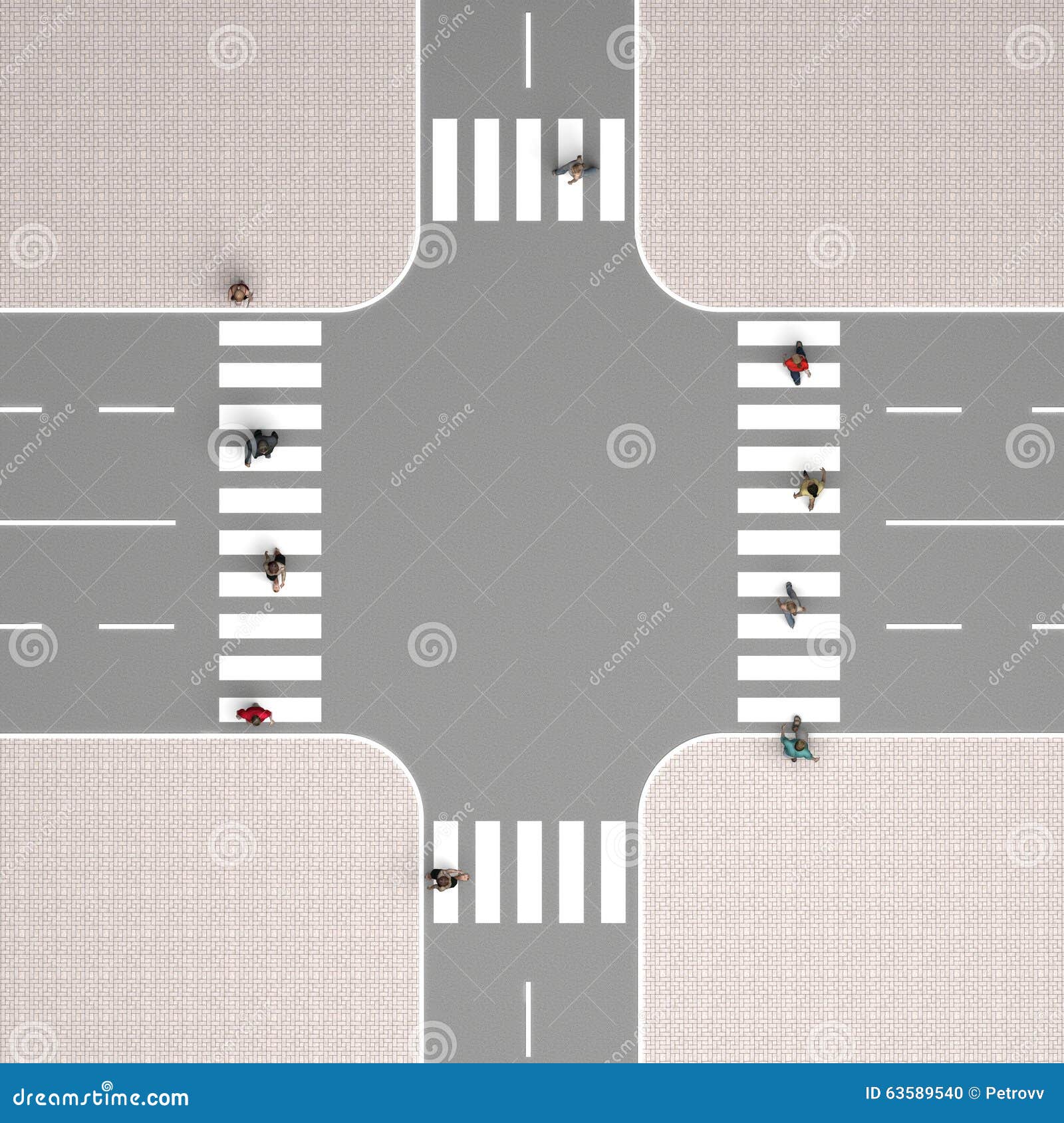 Crossroad top view stock illustration. Illustration of crossing - 63589540