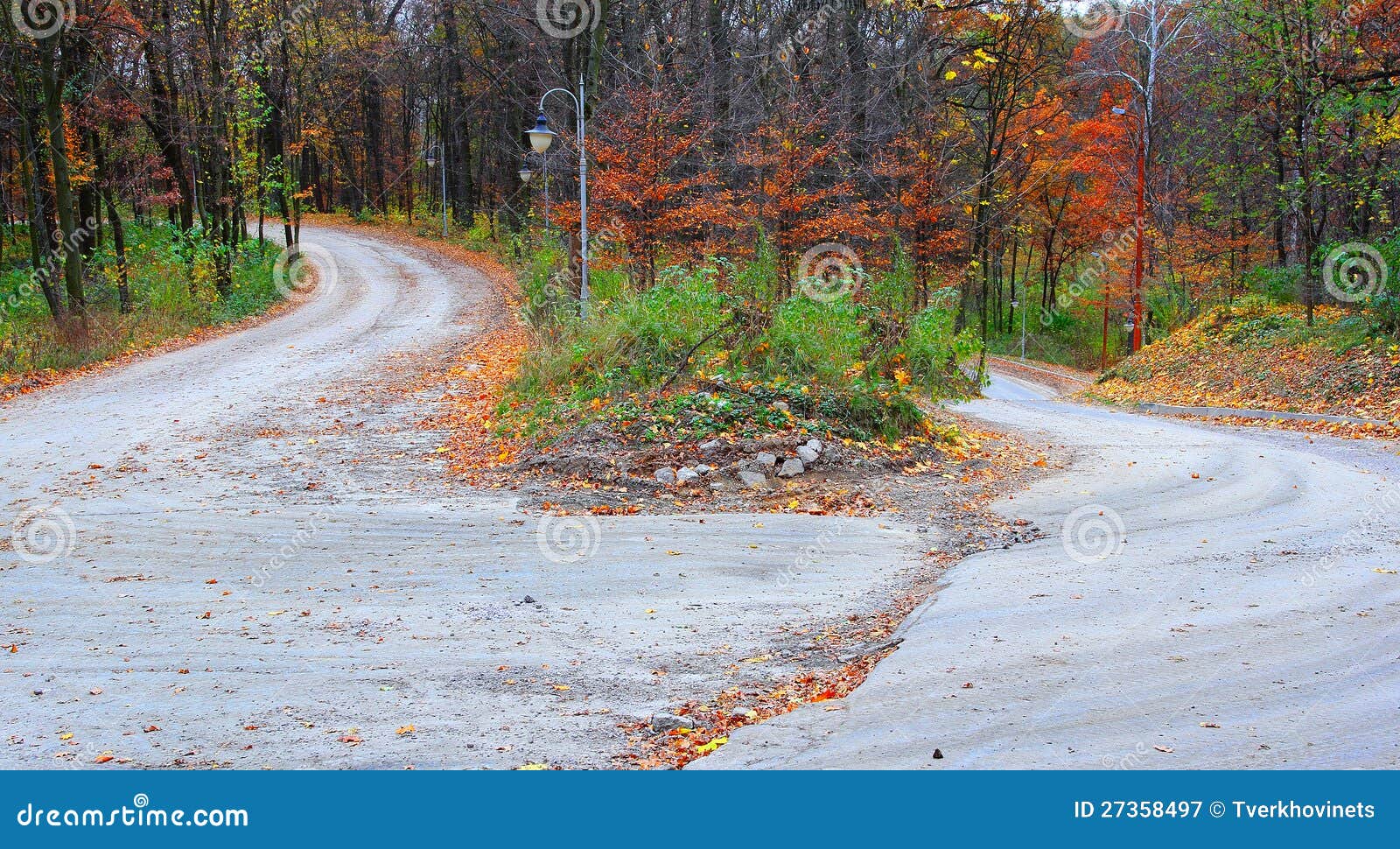 Crossroads stock image. Image of path, fall, choice, trees - 27358497