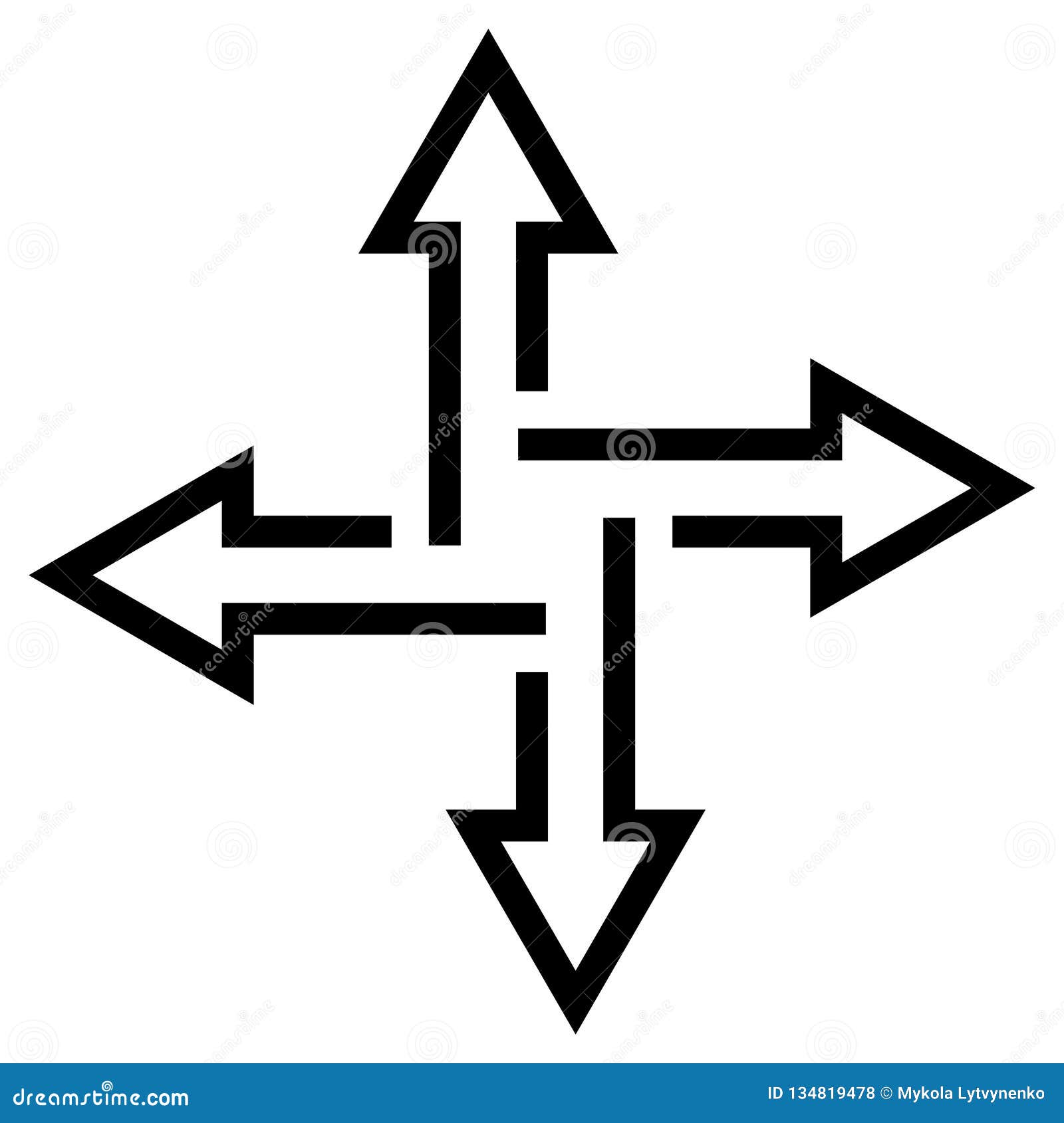 Crossroads Arrows Indicate Path, Vector Flat Direction Arrow, the ...