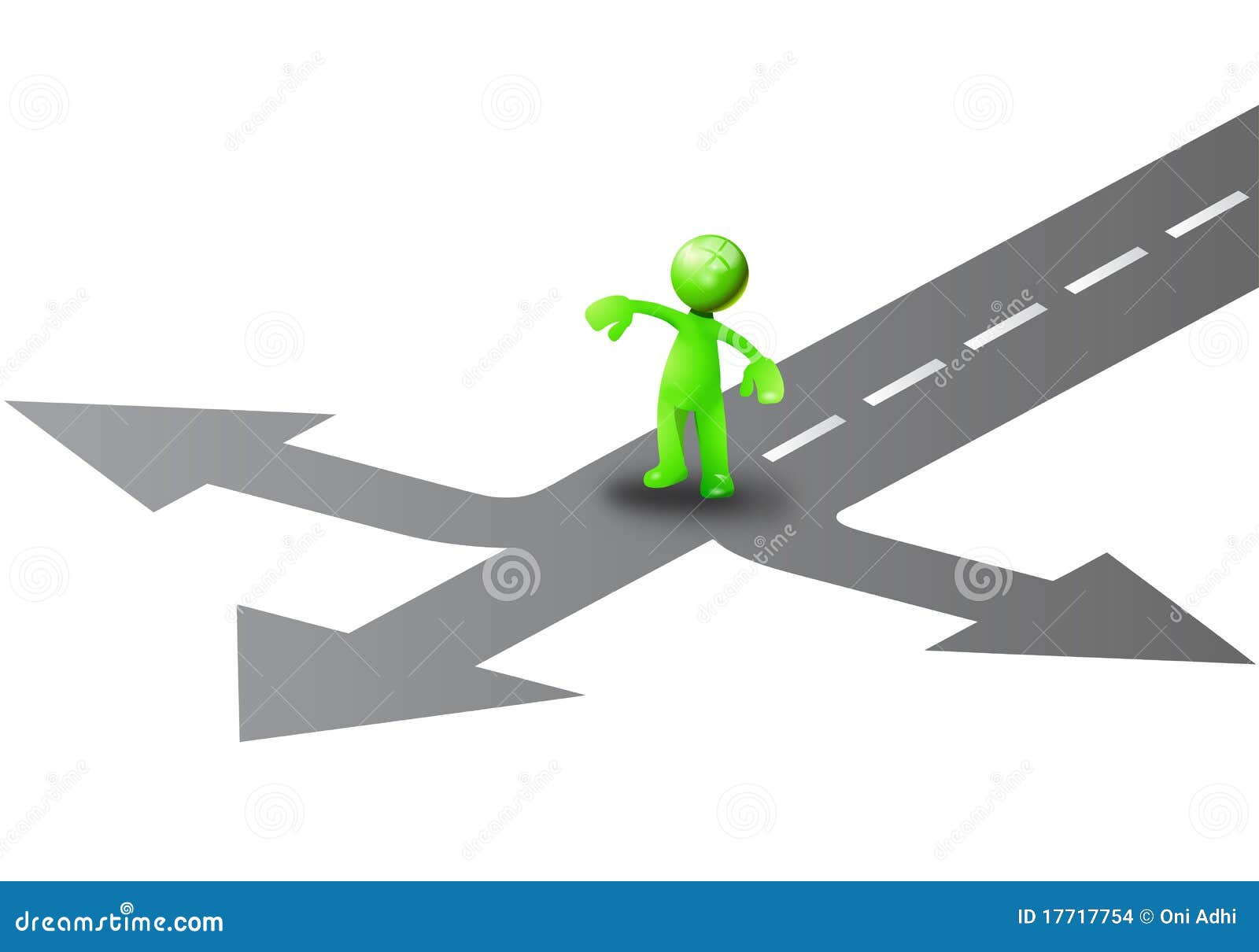 Man At Crossroads. Choice Road Or Path, Uncertainty Business Decision ...
