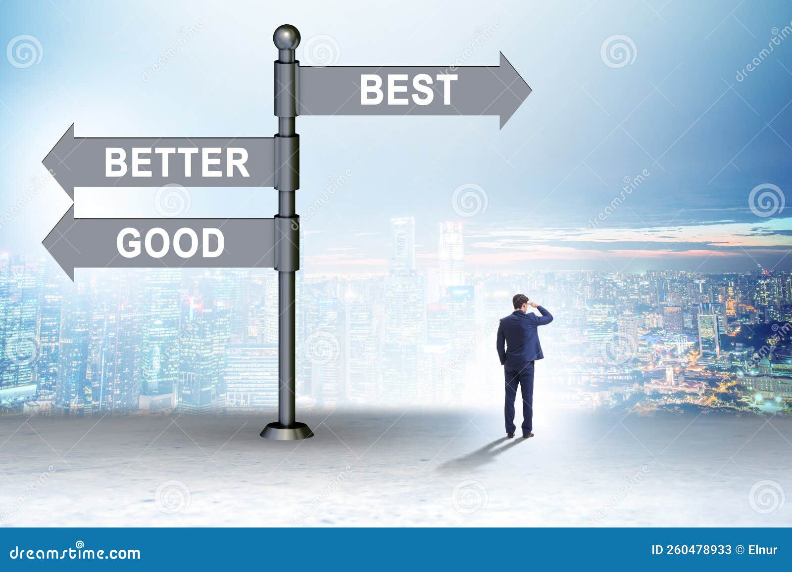 Crossroads Concept with Good Better and Best Stock Illustration ...