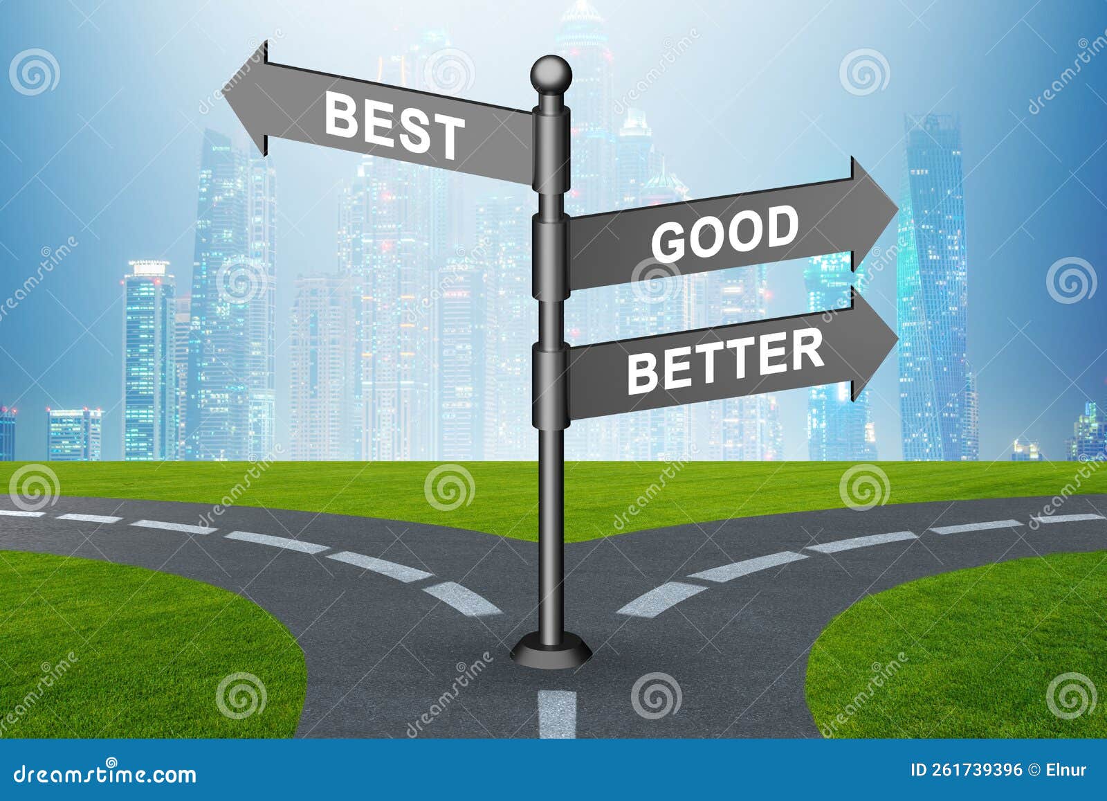Crossroads Concept with Good Better and Best Stock Illustration ...