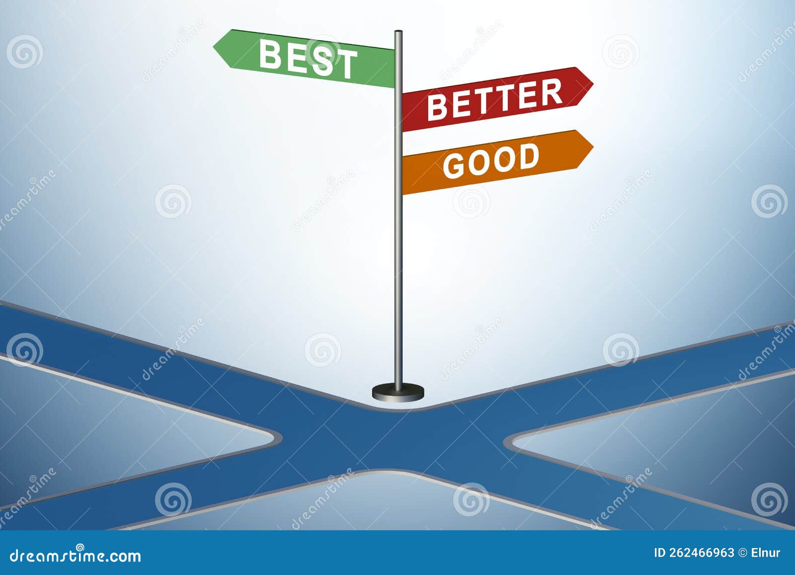Crossroads Concept with Good Better and Best Stock Illustration ...