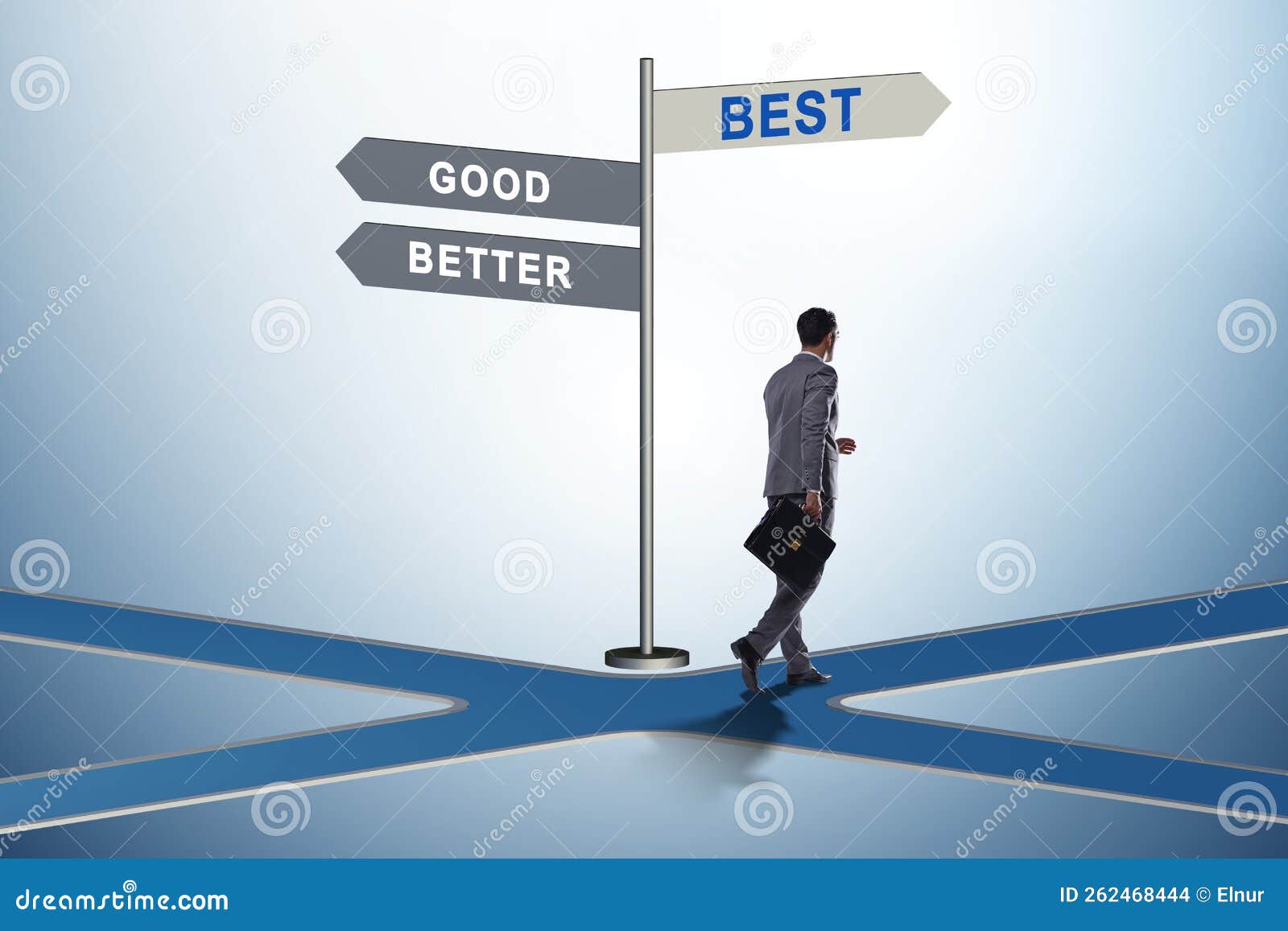 Crossroads Concept with Good Better and Best Stock Illustration ...