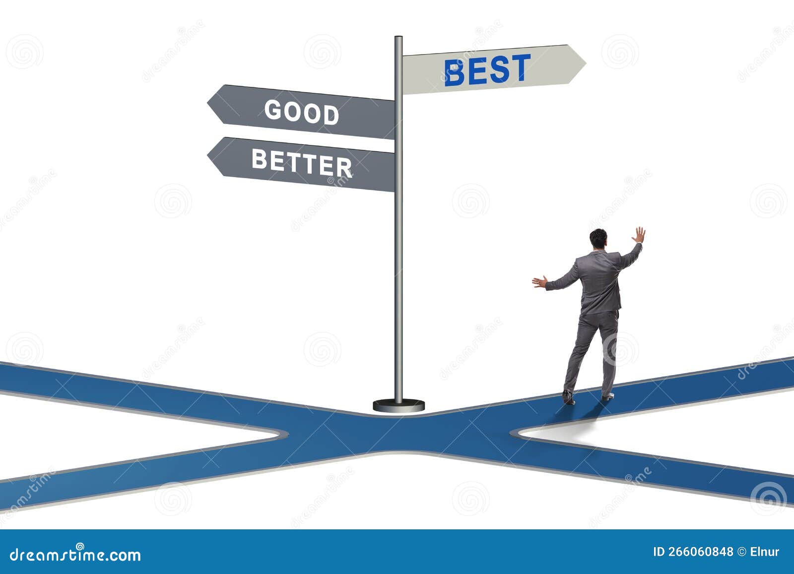 Crossroads Concept with Good Better and Best Stock Photo - Image of ...