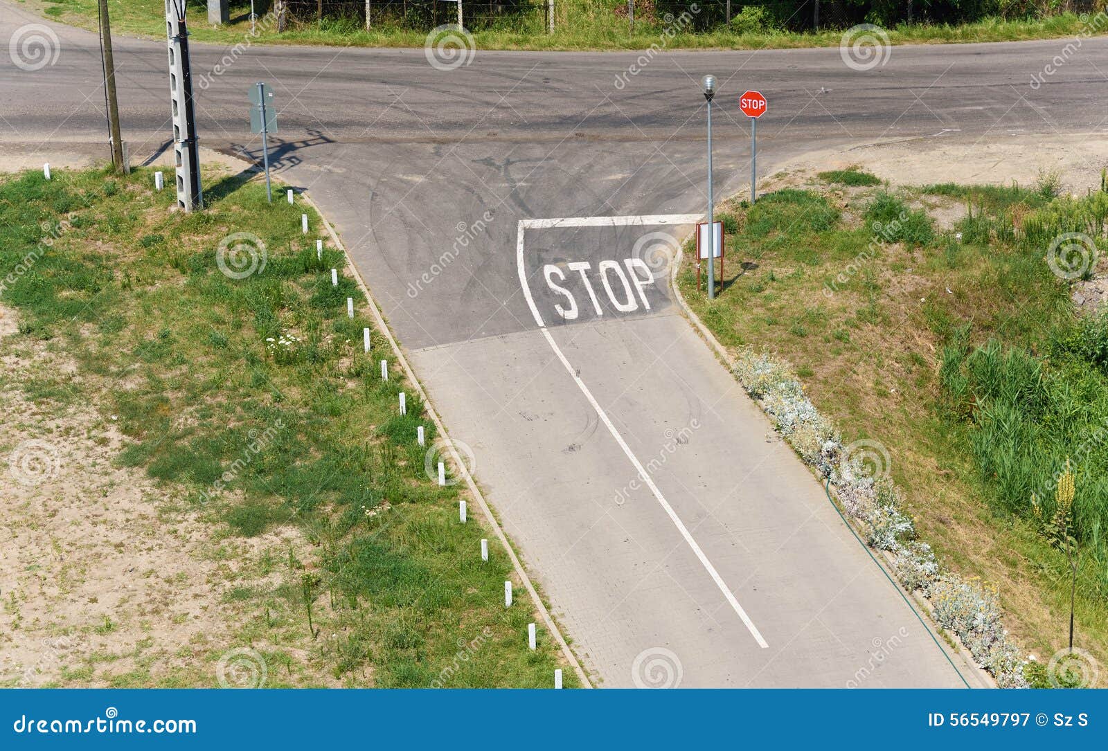 Crossroads in country stock image. Image of important - 56549797