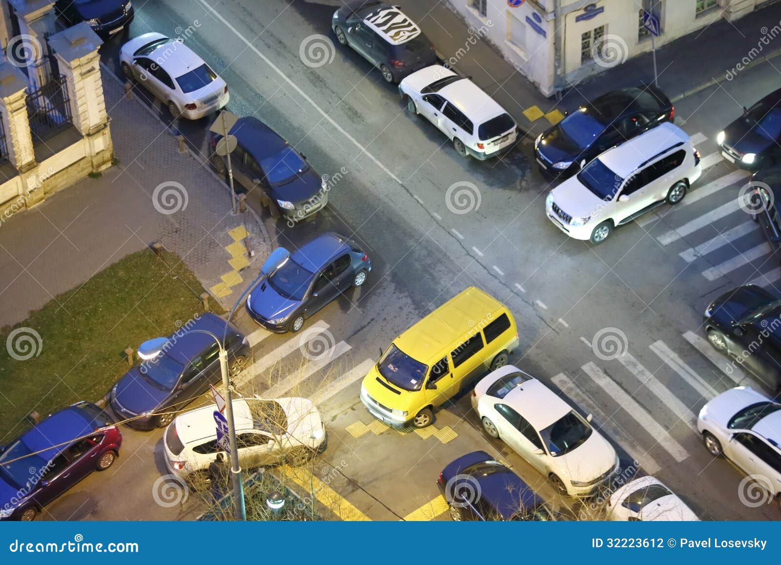 The Crossroads with Different Cars Stock Photo - Image of bright, hour ...