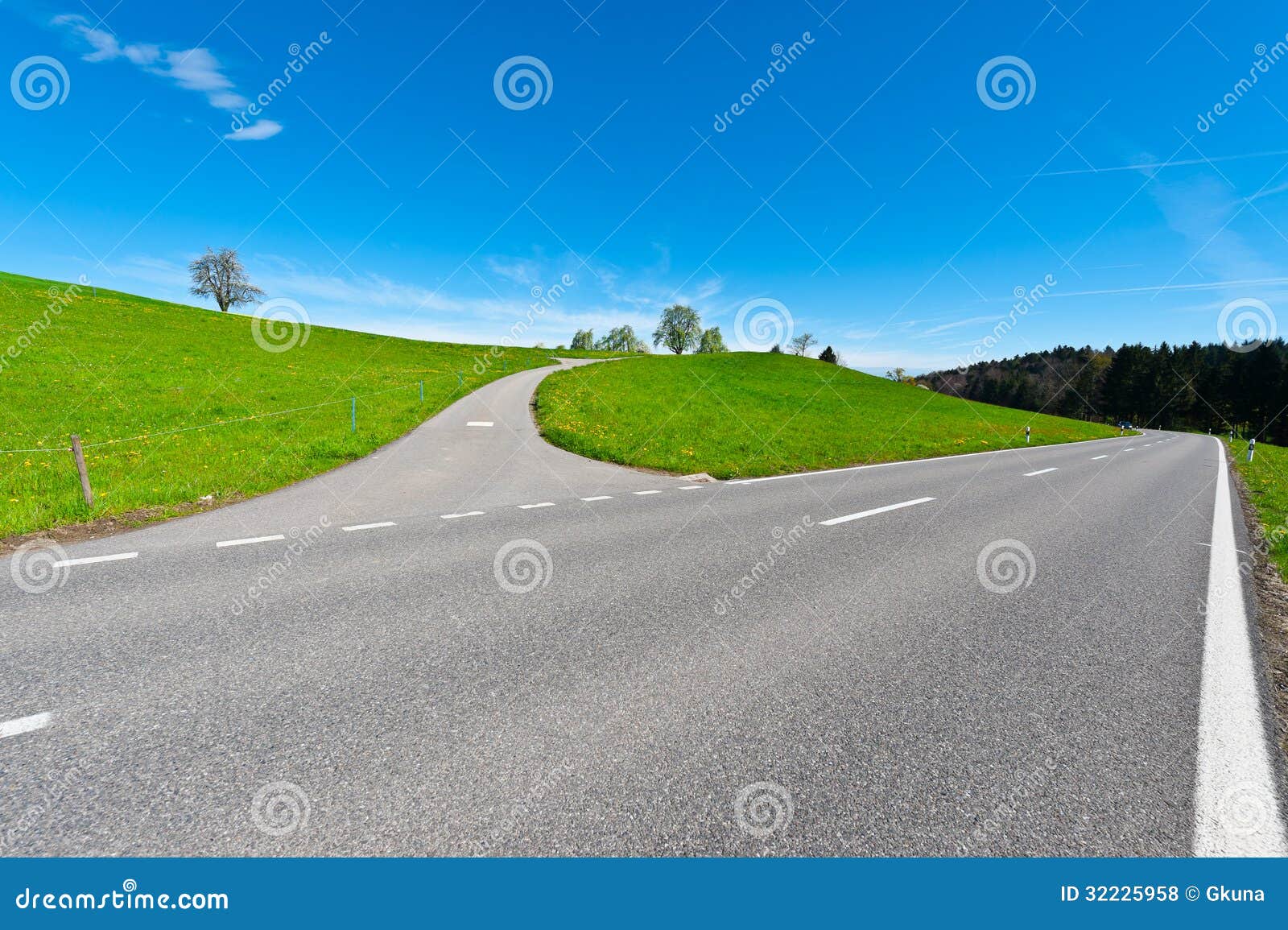 Crossroads stock photo. Image of nature, cultivation - 32225958