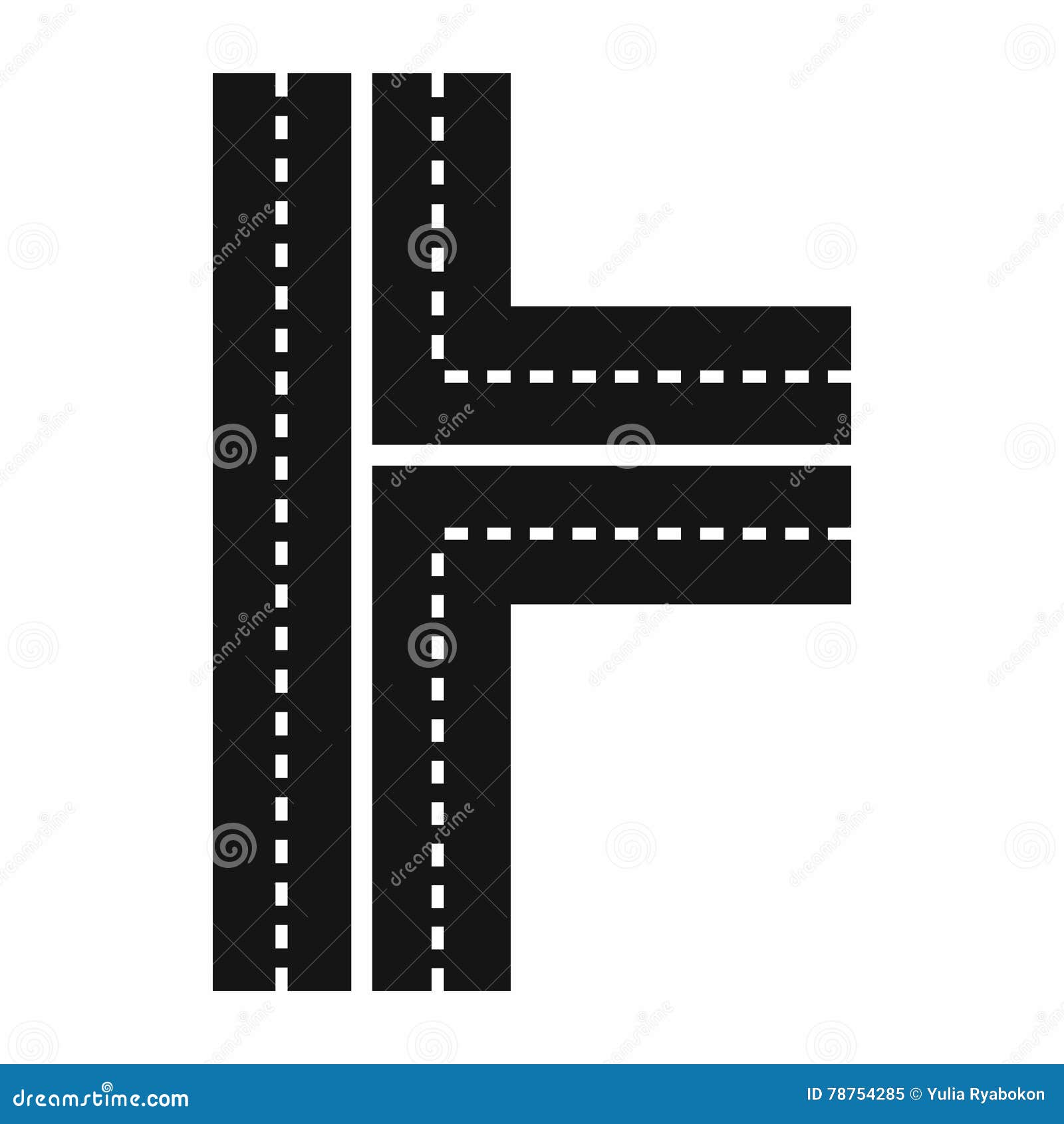 Crossroads Icon in Simple Style Stock Vector - Illustration of right ...