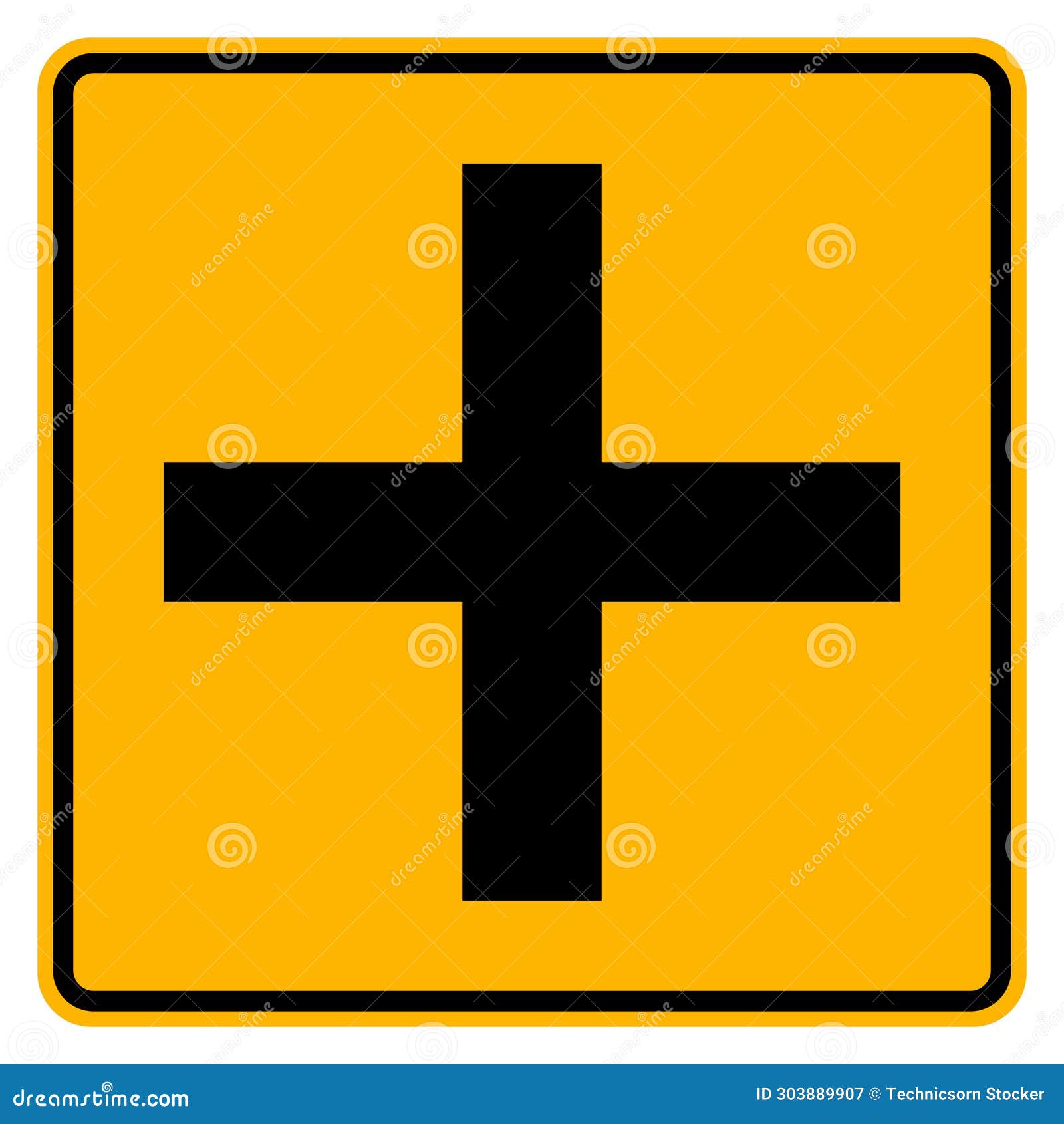 Crossroads Junction Traffic Road Sign,Vector Illustration, Isolate on ...