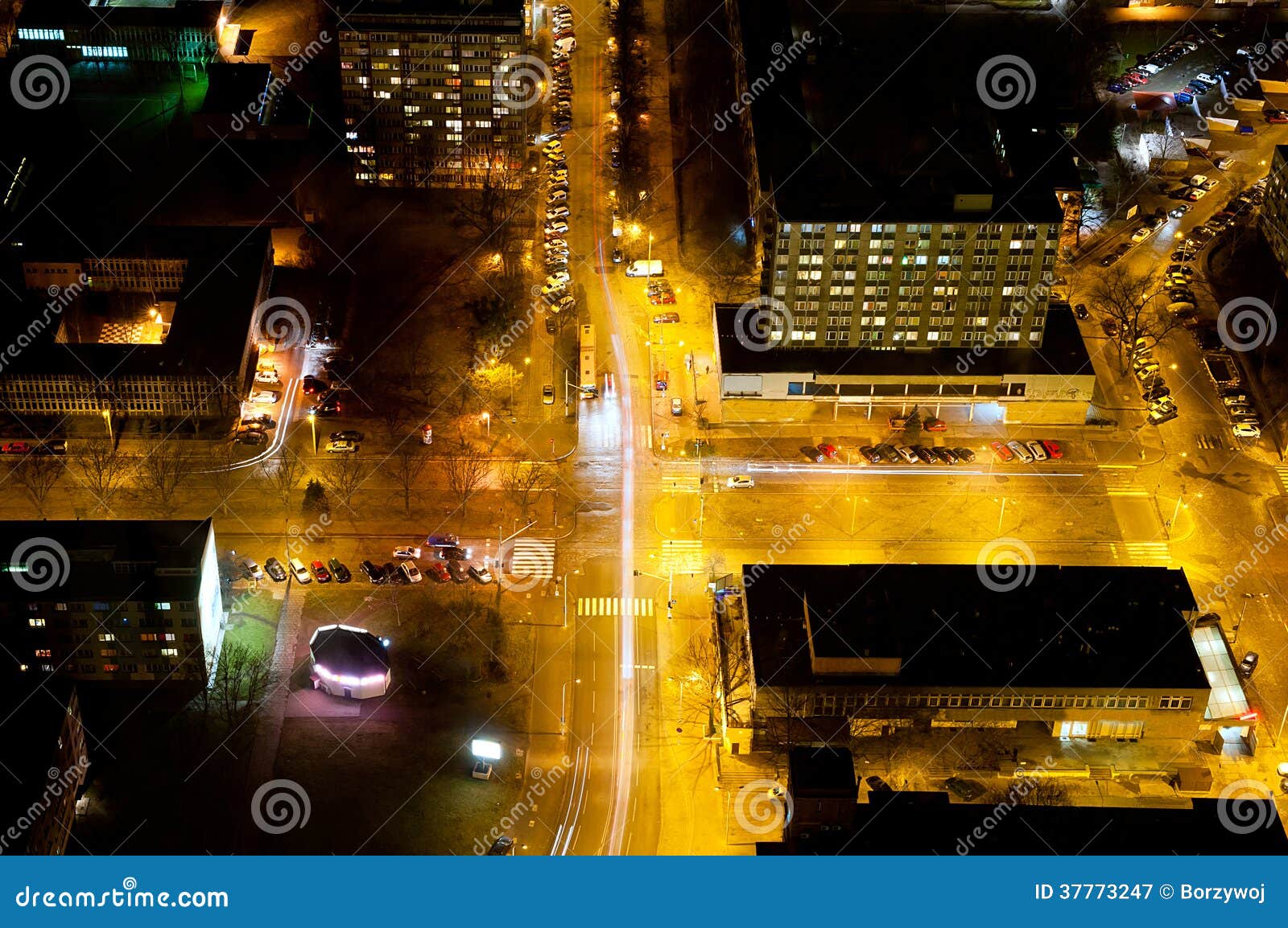 Crossroads by night stock image. Image of panorama, blurred - 37773247