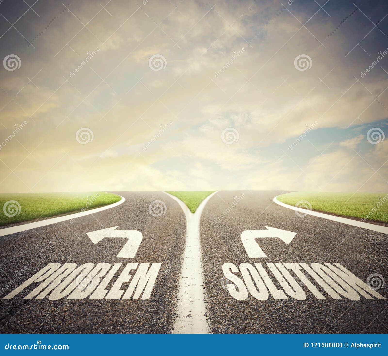 Crossroads with Problem and Solution Way. Concept of Right Decision ...