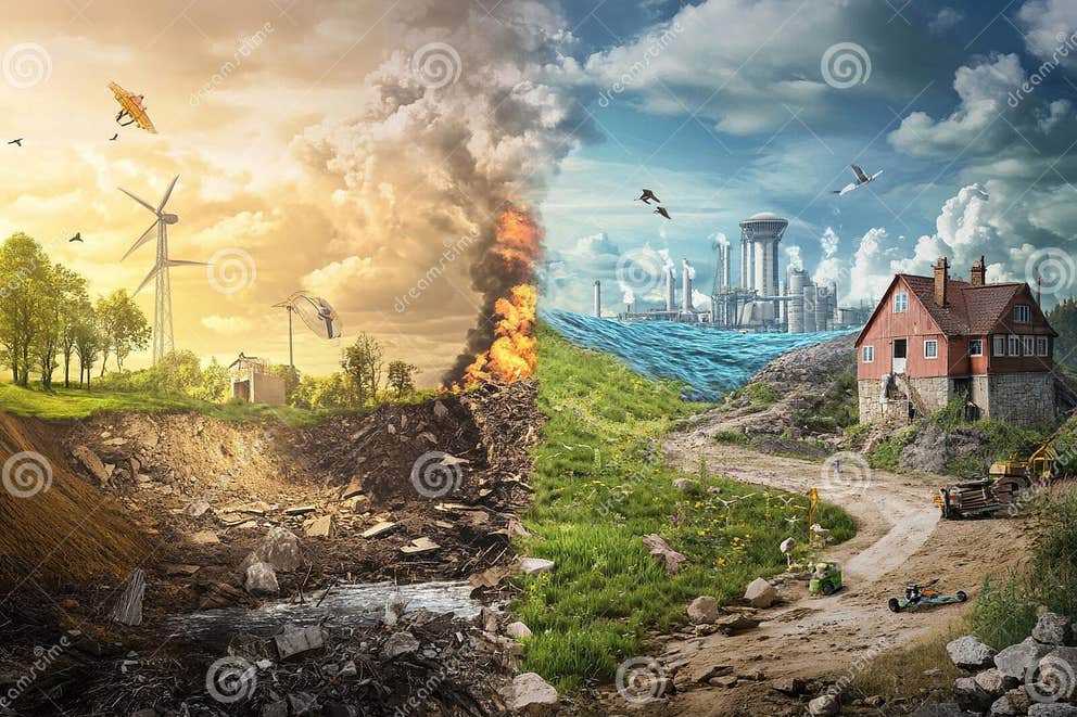 The Crossroads of Progress and Destruction, a Visual Representation of ...