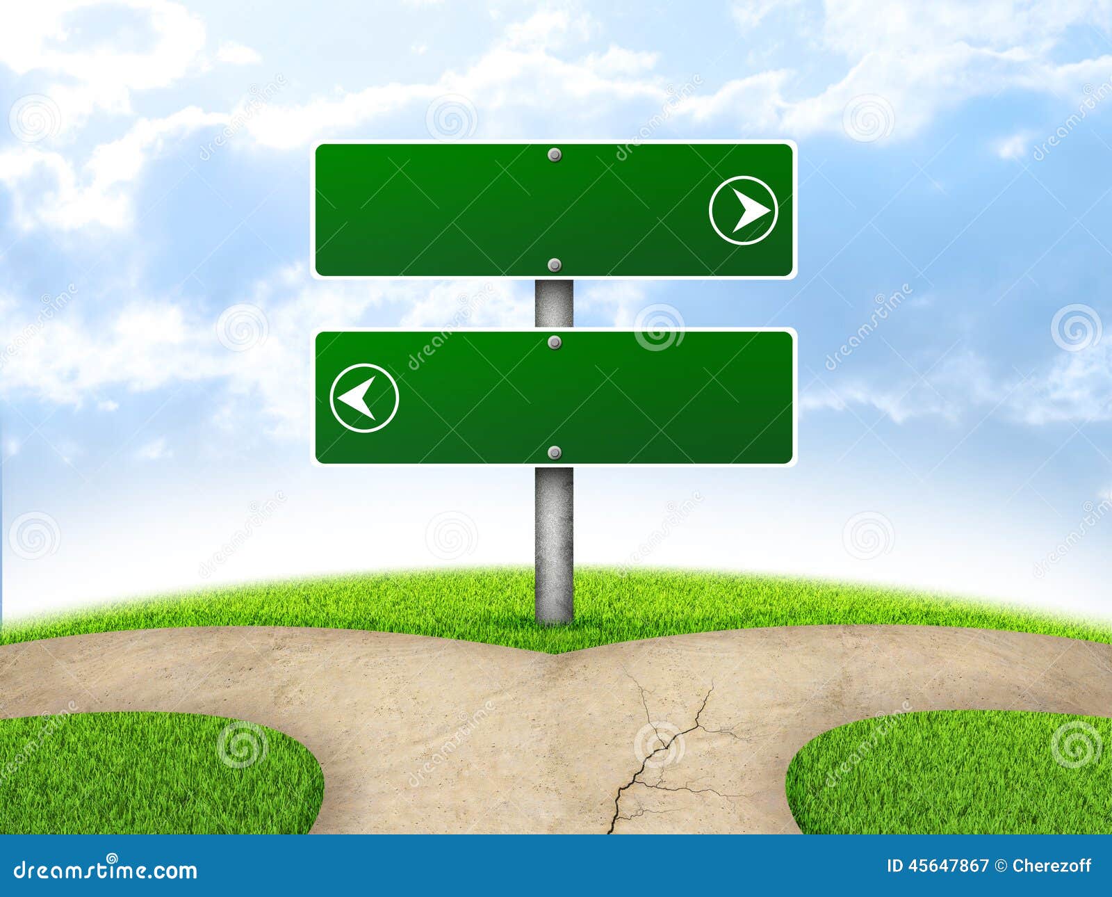 Crossroads road sign stock illustration. Illustration of metal - 45647867