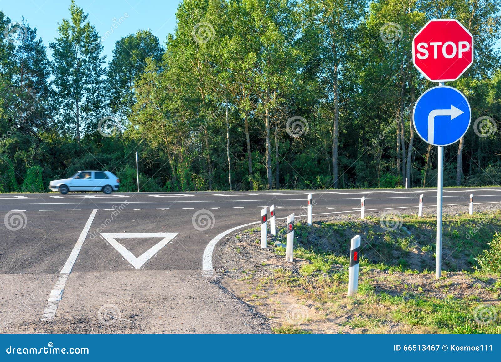 Crossroads of rural road stock image. Image of nature - 66513467