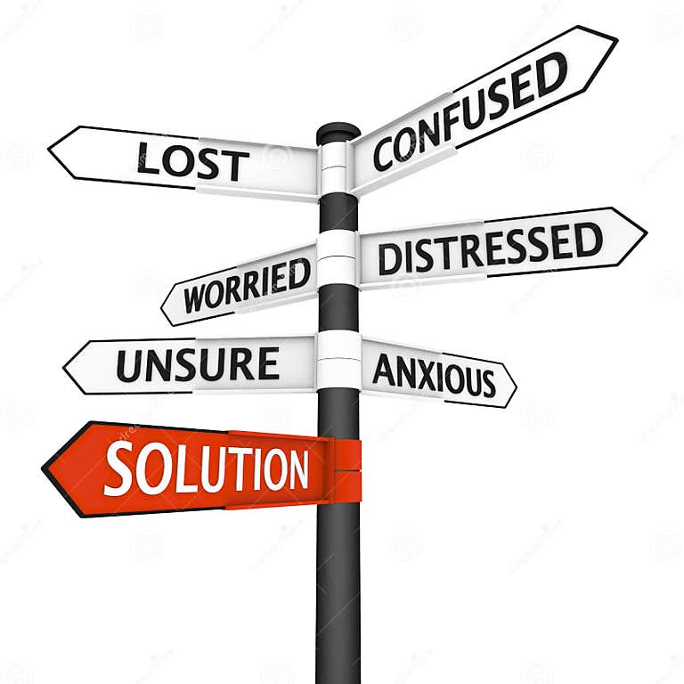 Crossroads Sign with Solution Stock Illustration - Illustration of ...