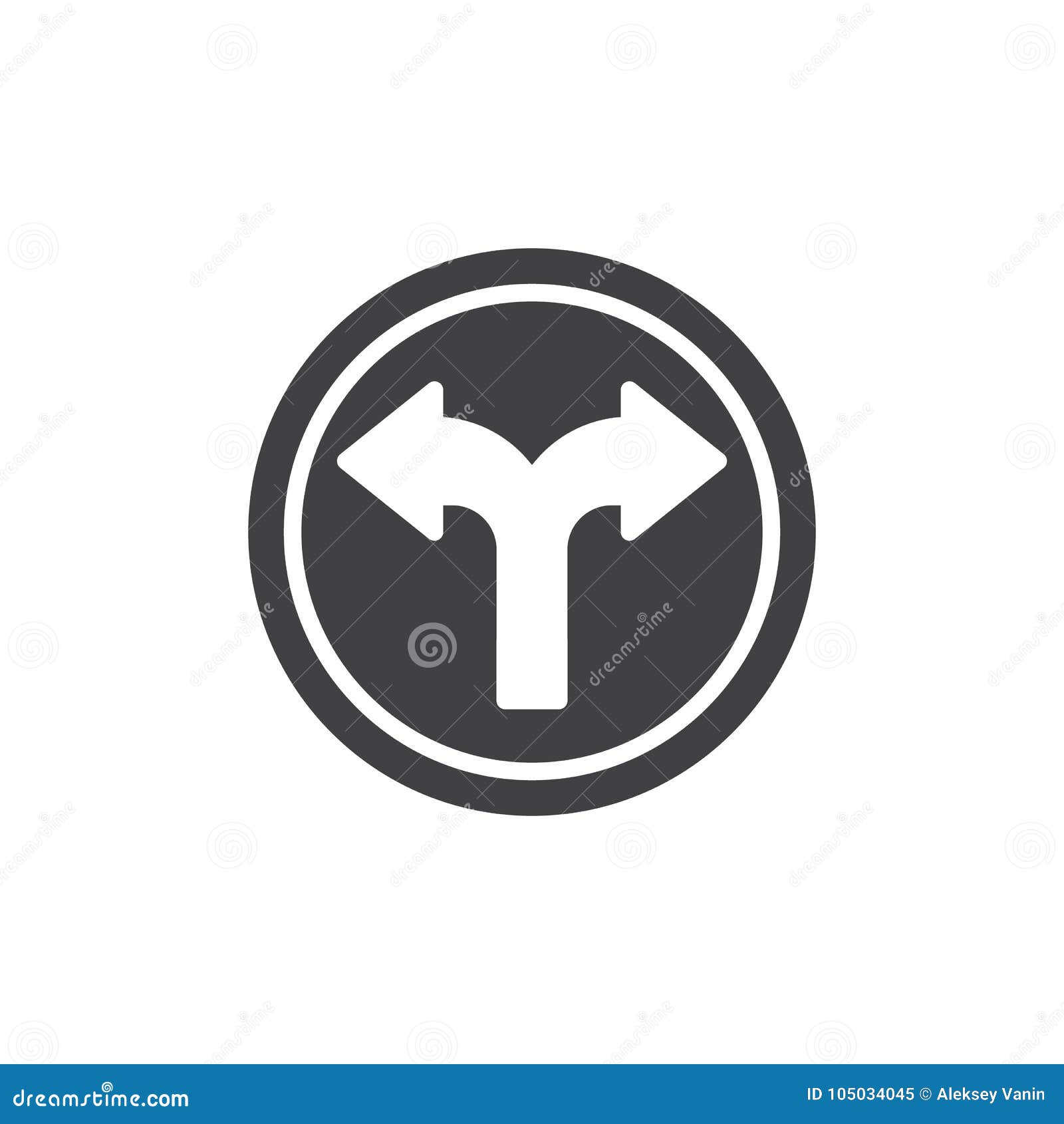 Crossroads Spliting in Two Ways Icon Vector Stock Vector - Illustration ...
