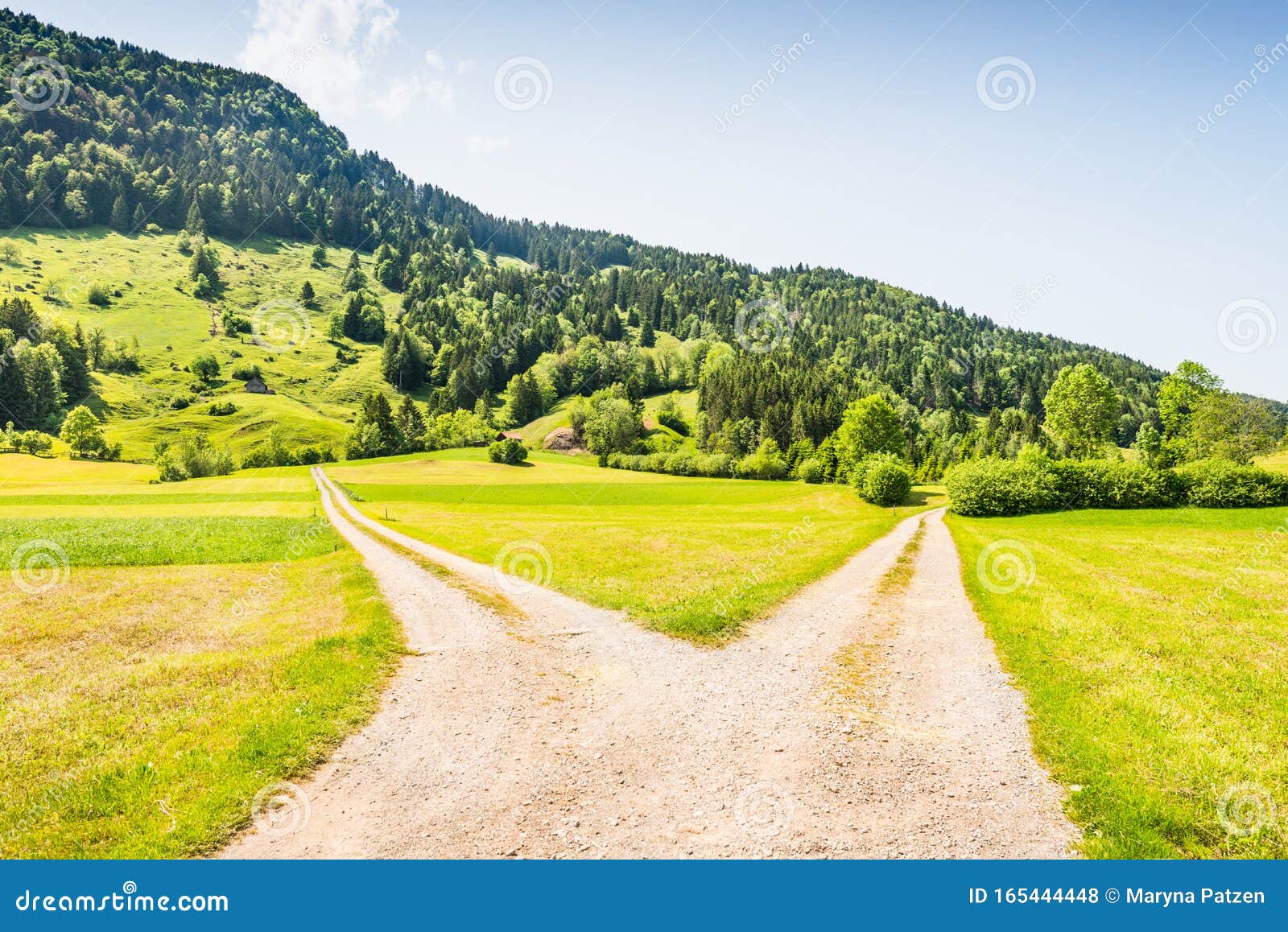 Crossroads of two roads stock photo. Image of correct - 165444448