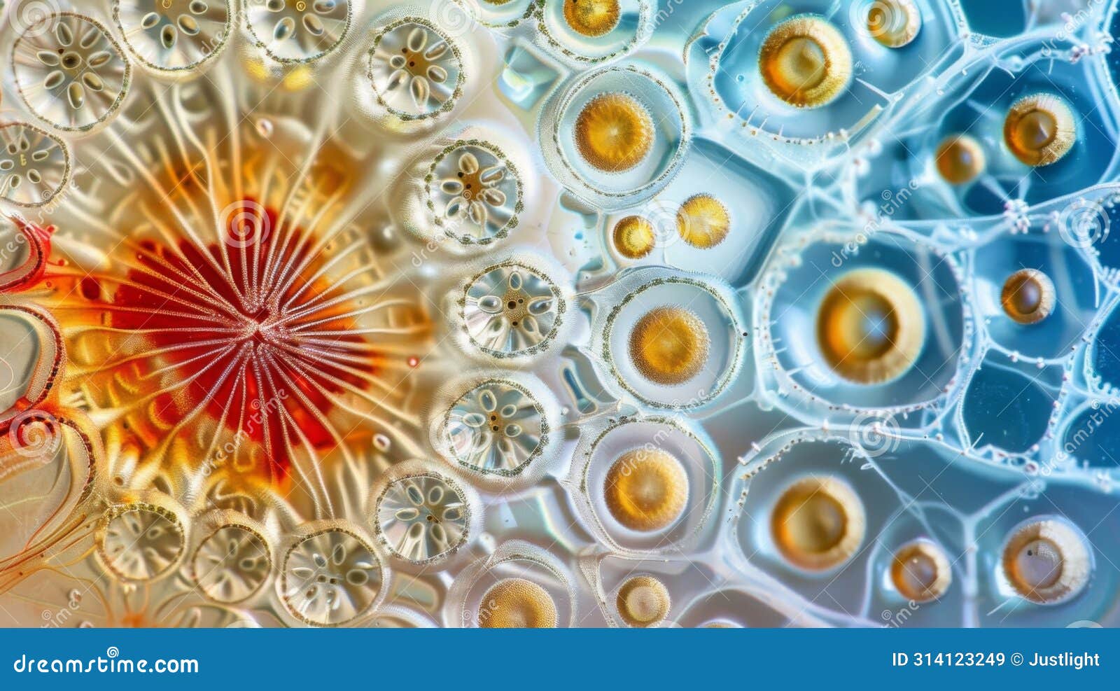 A Crosssection of a Diatom Displaying the Intricate Internal Structures ...