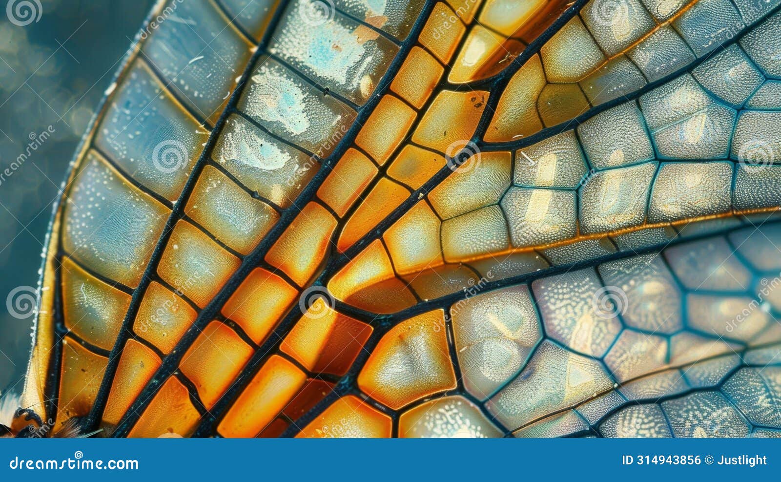 A Crosssection of a Dragonflys Wing Highlighting the Complex Network of ...