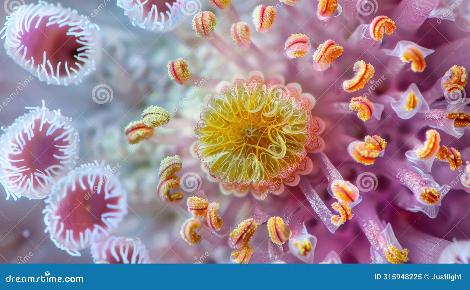 A Crosssection of a Flowers Stigma Revealing the Distinct Structures ...