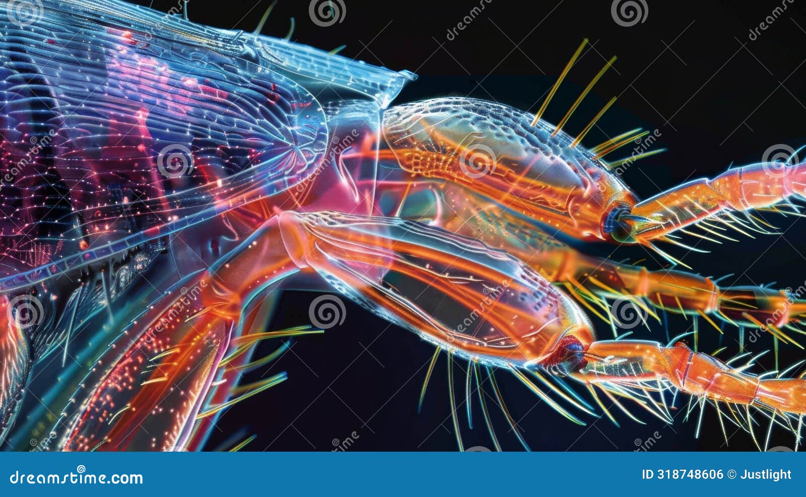 A Crosssection Image of a Fleas Leg Exposing the Intricate Network of ...