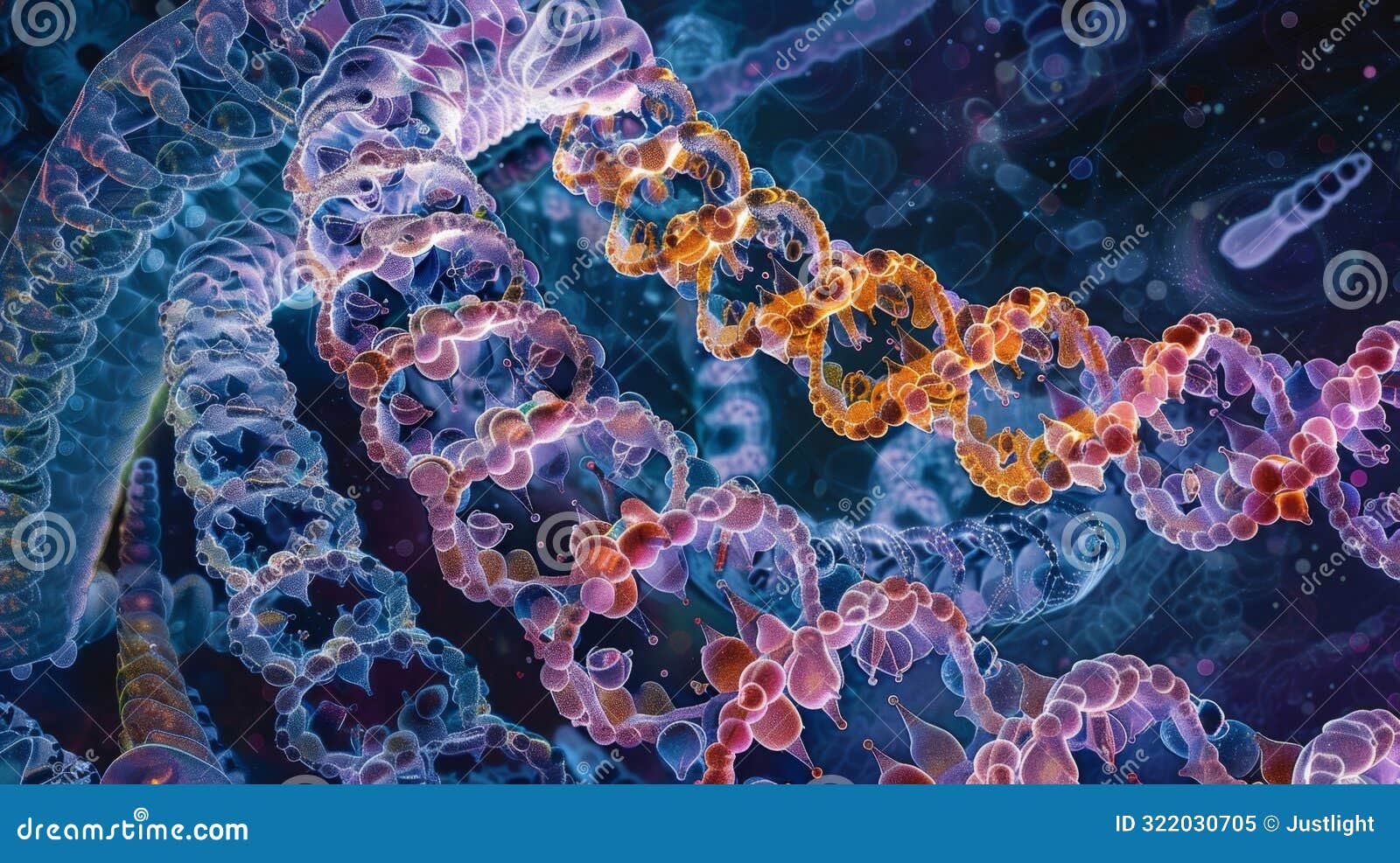 A Crosssection of the Nucleus Showing the Various Stages of DNA ...