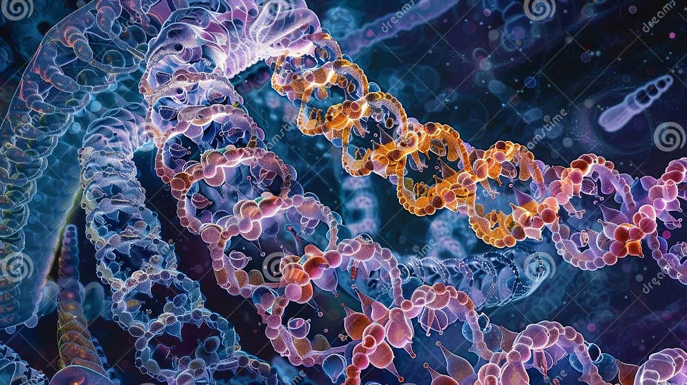 A Crosssection of the Nucleus Showing the Various Stages of DNA ...