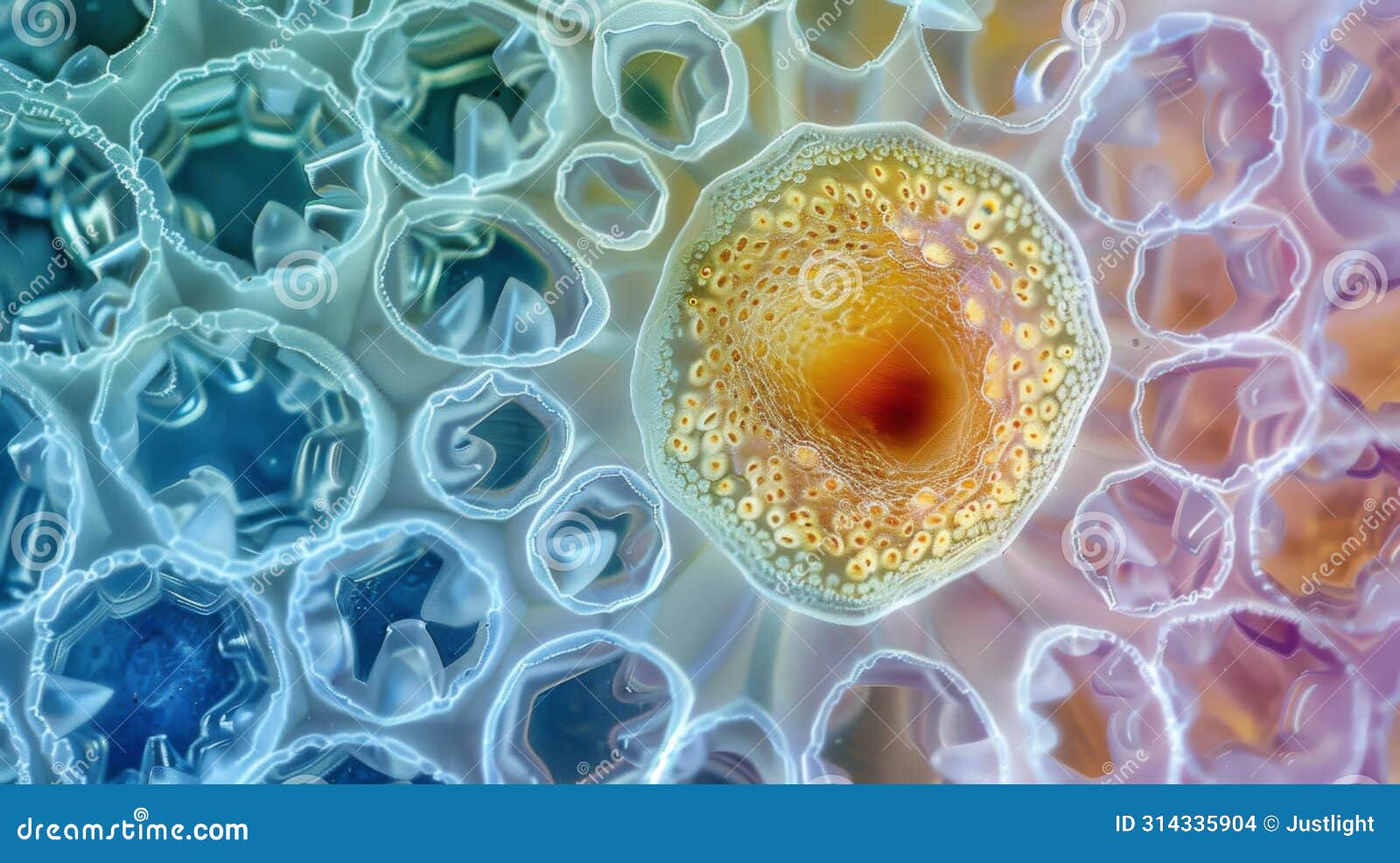 A Crosssection of a Pollen Grain Revealing Its Layered Structure with a ...